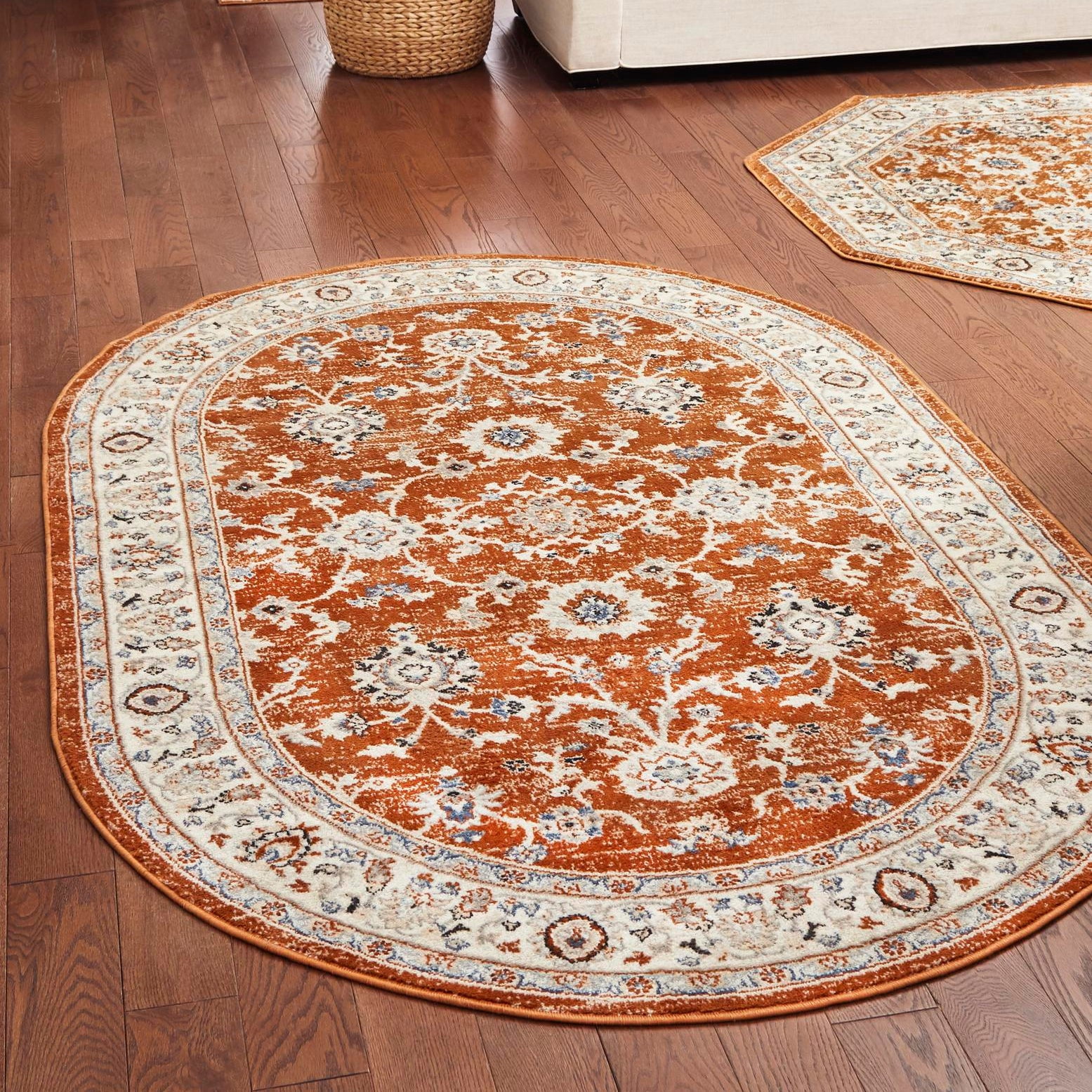 Unique Loom Charlotte Collection Area Rug - Carmel (7' 10" x 10' Oval Rust Red/Beige) - Walmart.com