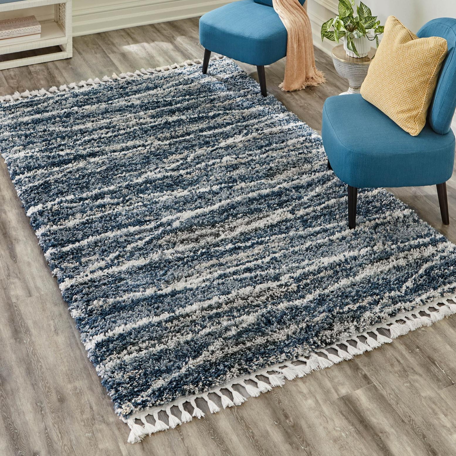 Unique Loom Serenity Shag Collection Area Rug - Castries (4' x 6 ...