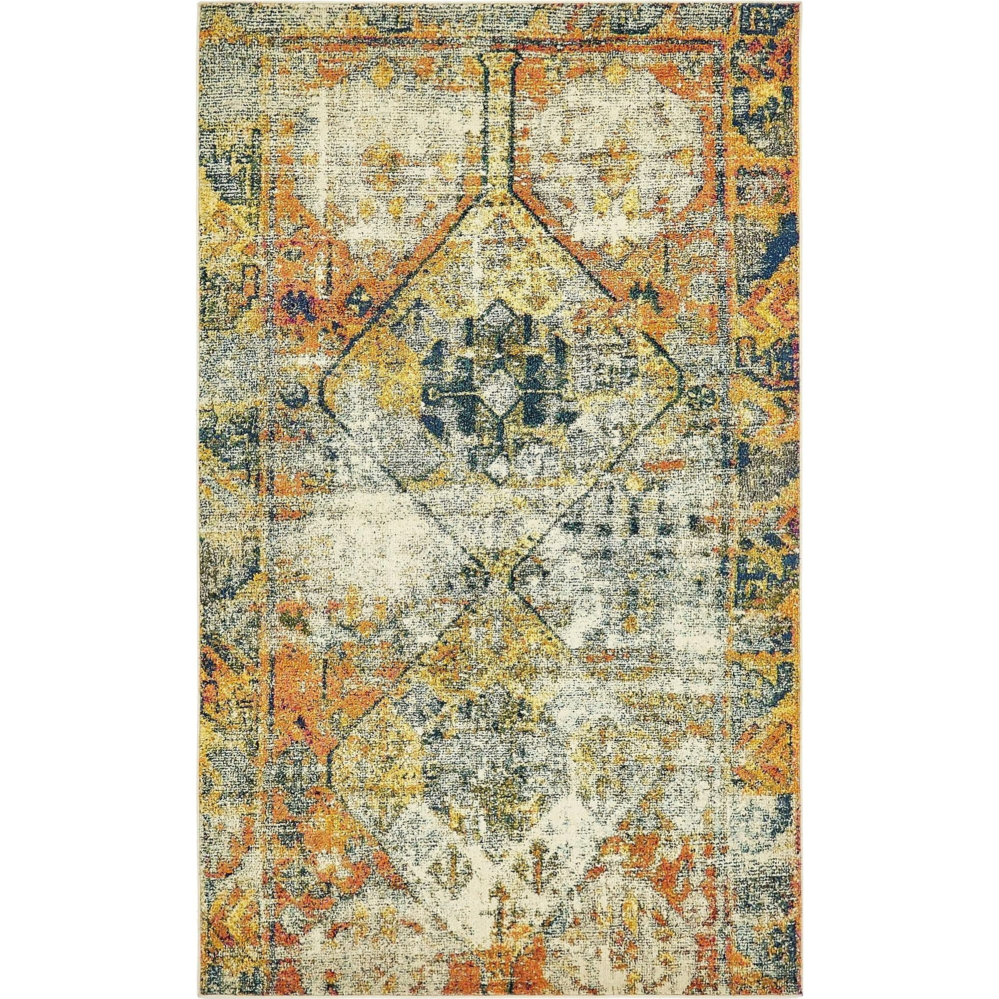 Unique Loom Causeway Monterey Rug Beige/Blue 5' 1" x 8' Rectangle ...