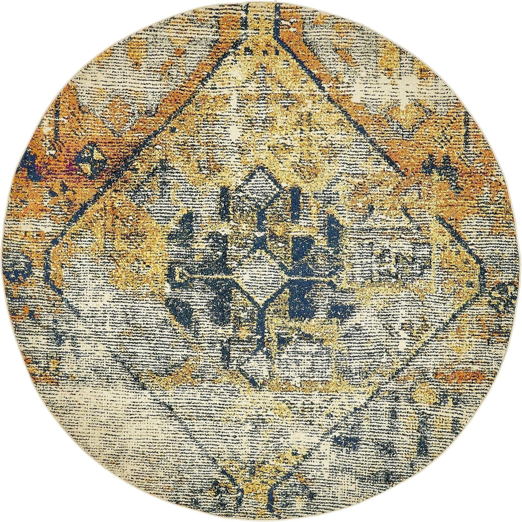 Unique Loom Monterey Collection Area Rug - Causeway (8' Round Beige ...