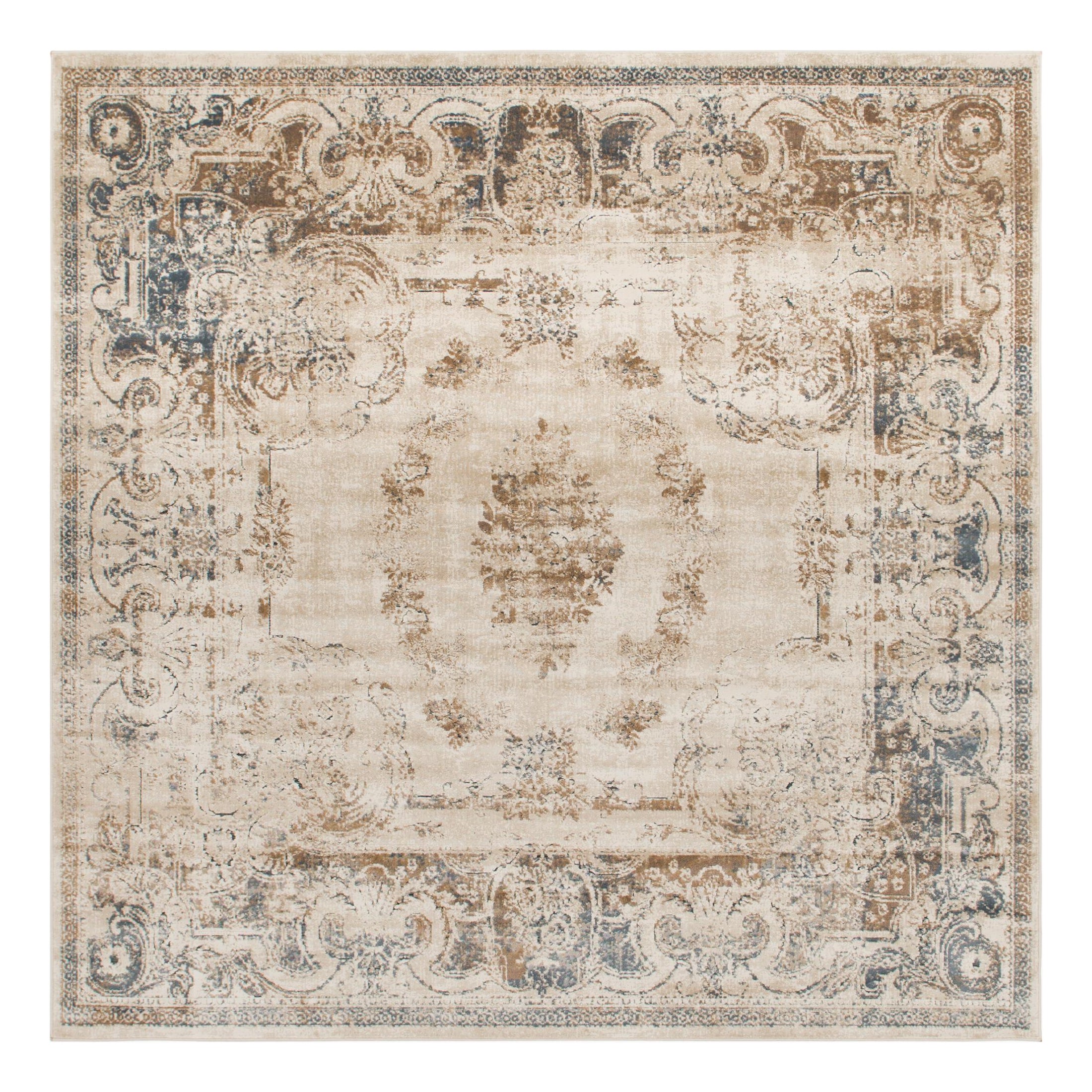 Unique Loom Chateau Collection Area Rug - Lincoln (7' 1" Square Blue ...