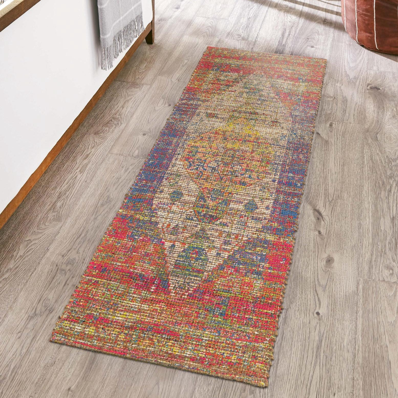 Unique Loom Chenille Jute Collection Area Rug - Raj (2' 2" x 6' 1 ...