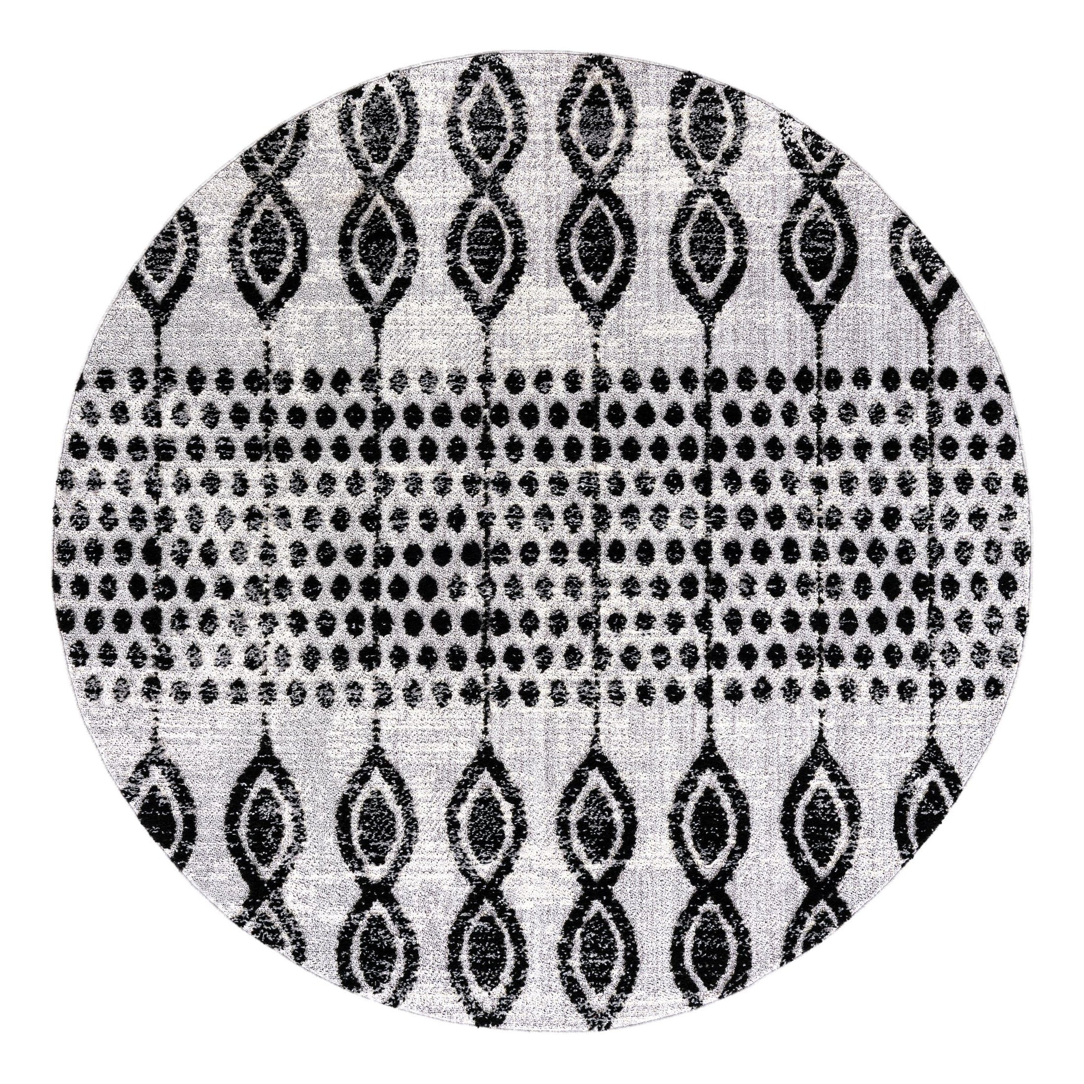 Unique Loom Cherokee Collection Area Rug - Asheville (7' Round Black ...