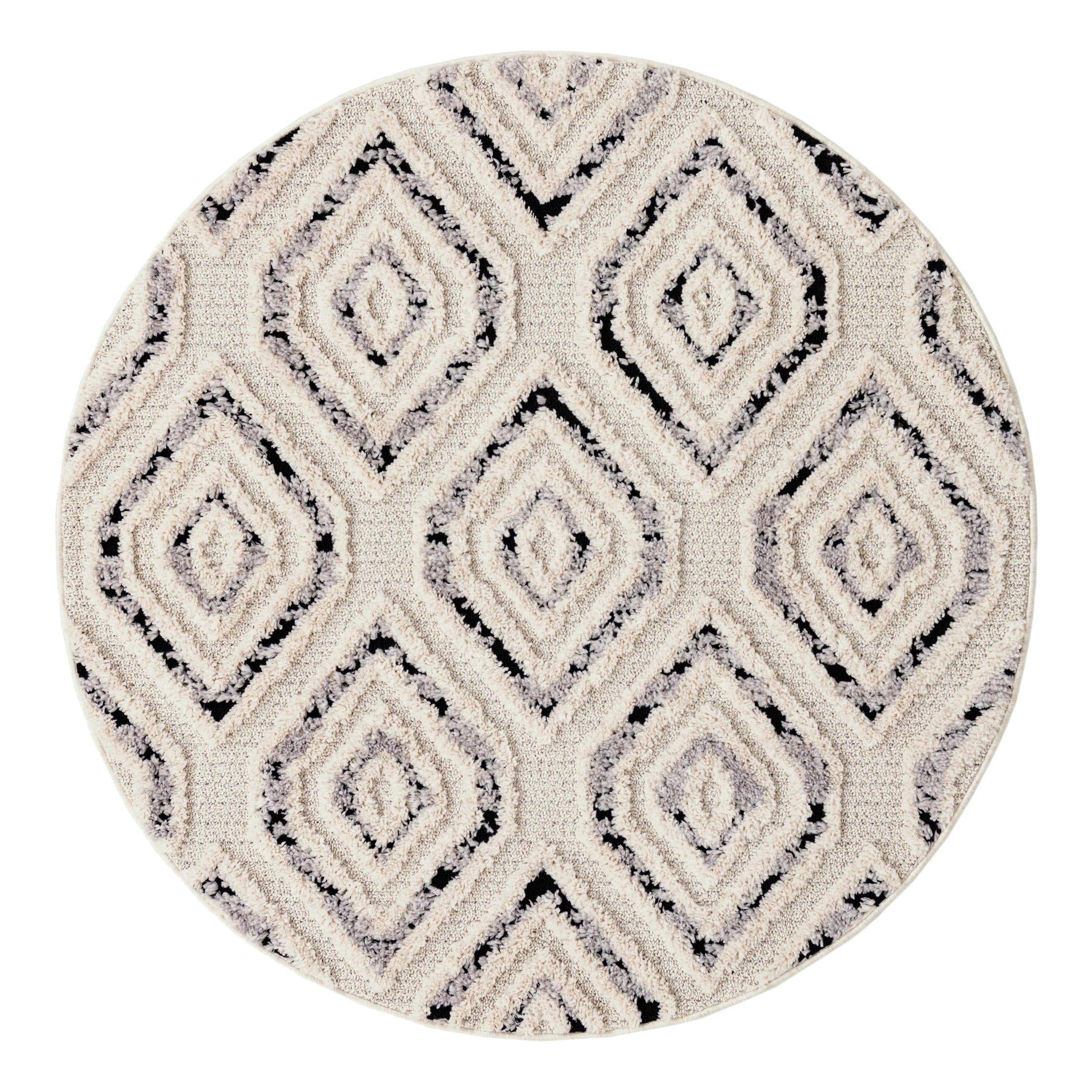 Unique Loom Cherokee Collection Area Rug - Gatlinburg (4' Round Black ...