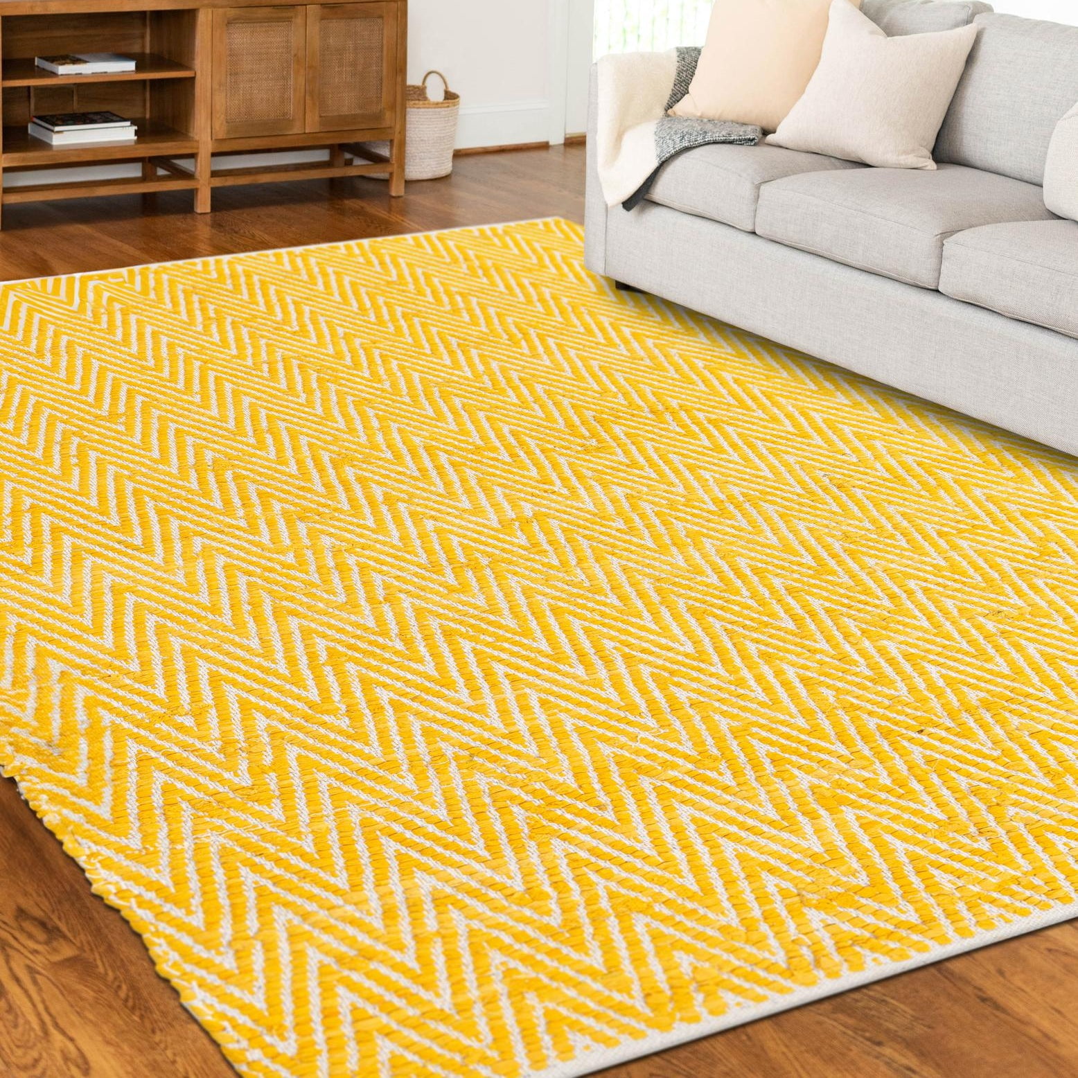 Unique Loom Chindi Chevron Collection Area Rug - Claire (4' 1" x 6' 1 ...