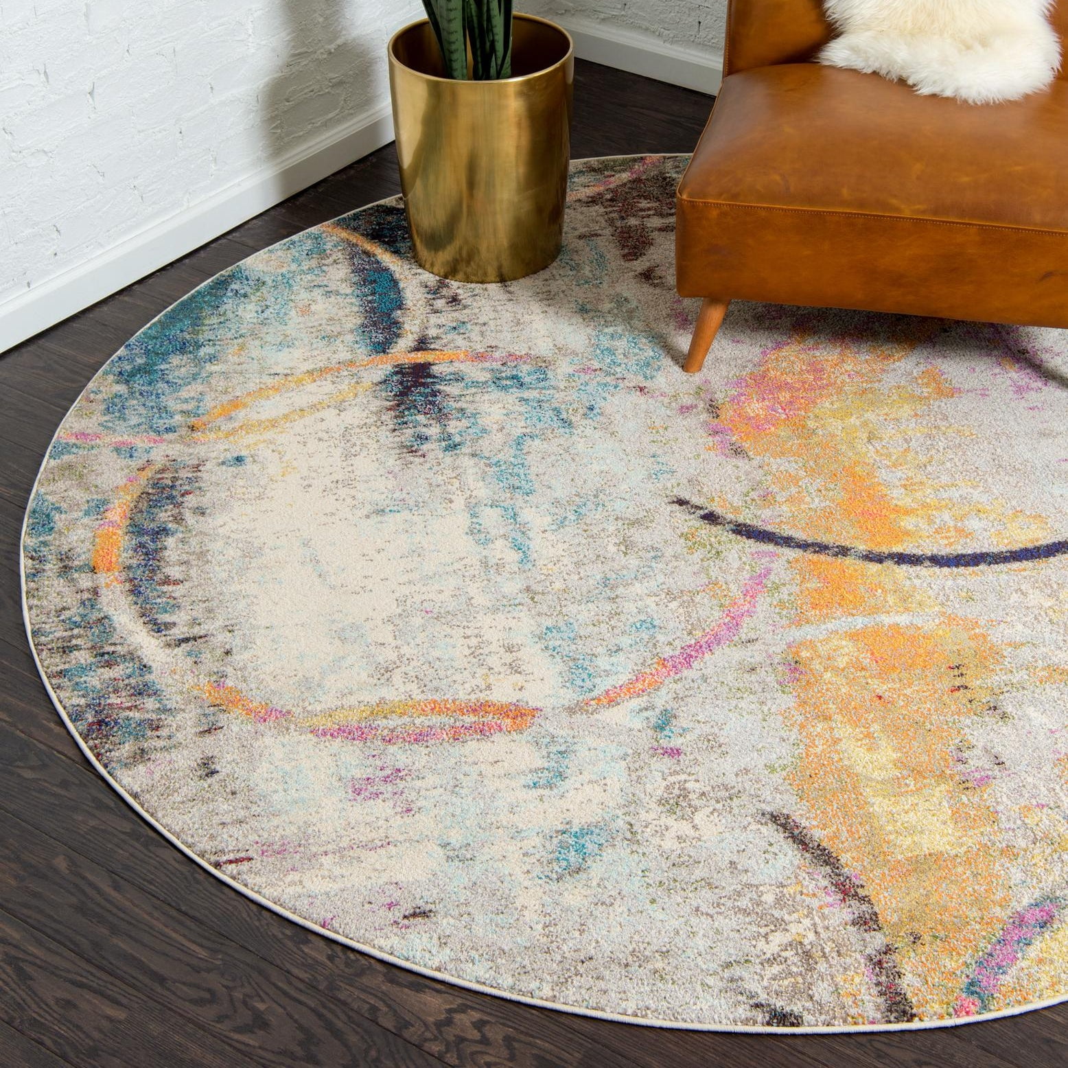 Unique Loom Chromatic Collection Area Rug - Imperial (8' Round Multi ...