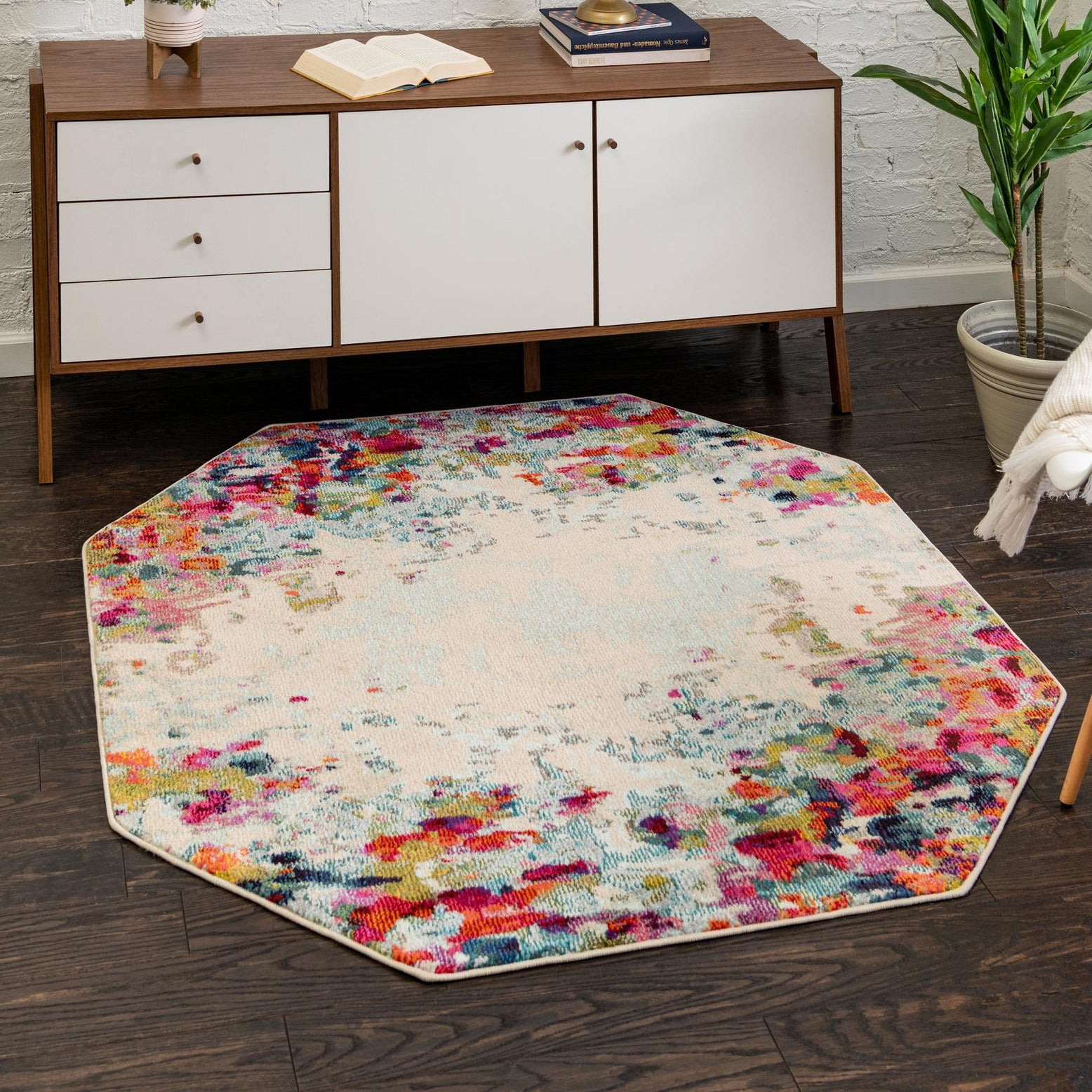 Unique Loom Chromatic Collection Area Rug - Joyous (5' Octagon Multi ...