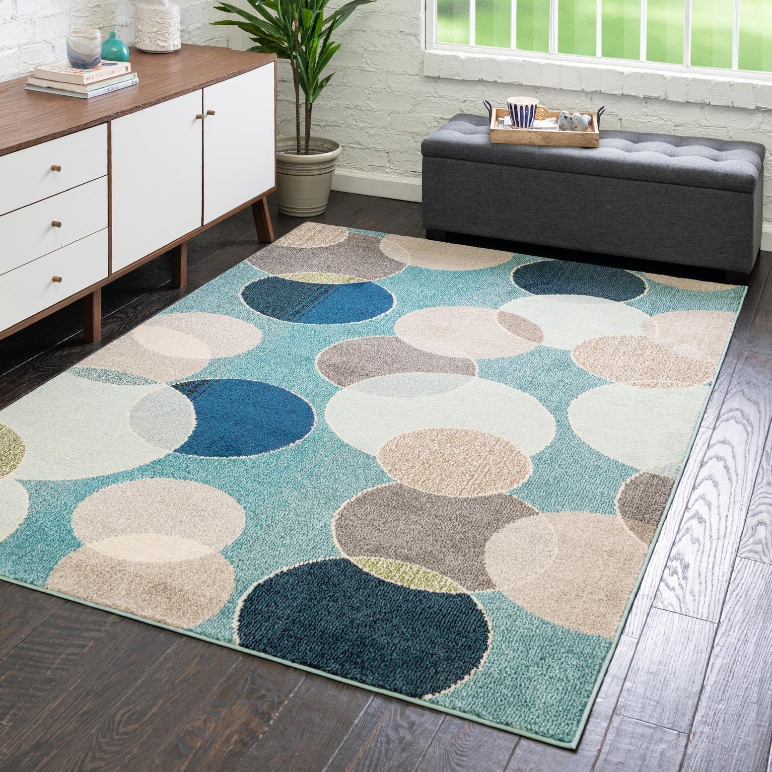 Unique Loom Chromatic Collection Area Rug - Seaside (5' 1" x 8 ...