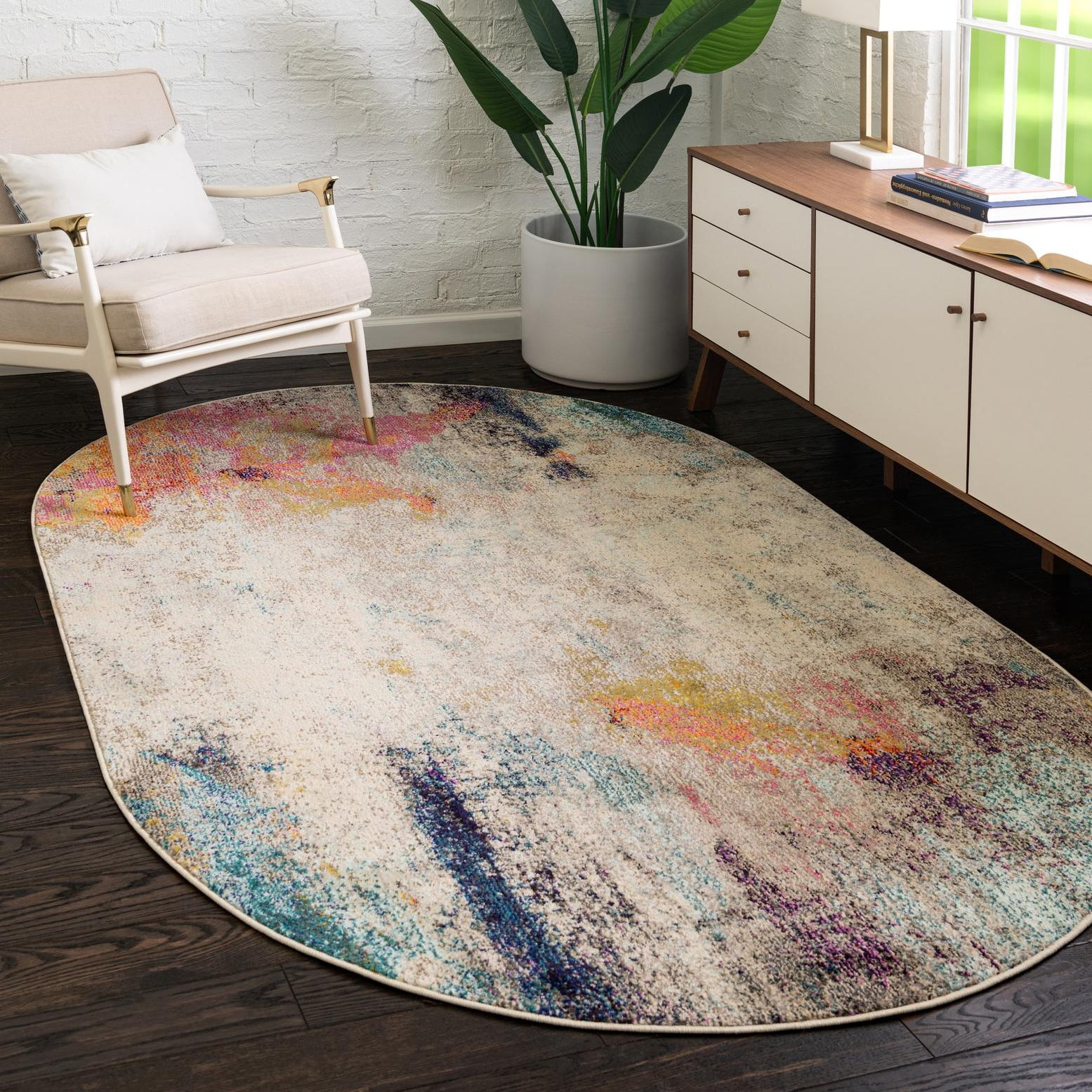 Unique Loom Chromatic Collection Area Rug - Tybee (7' 11" x 10' Oval ...