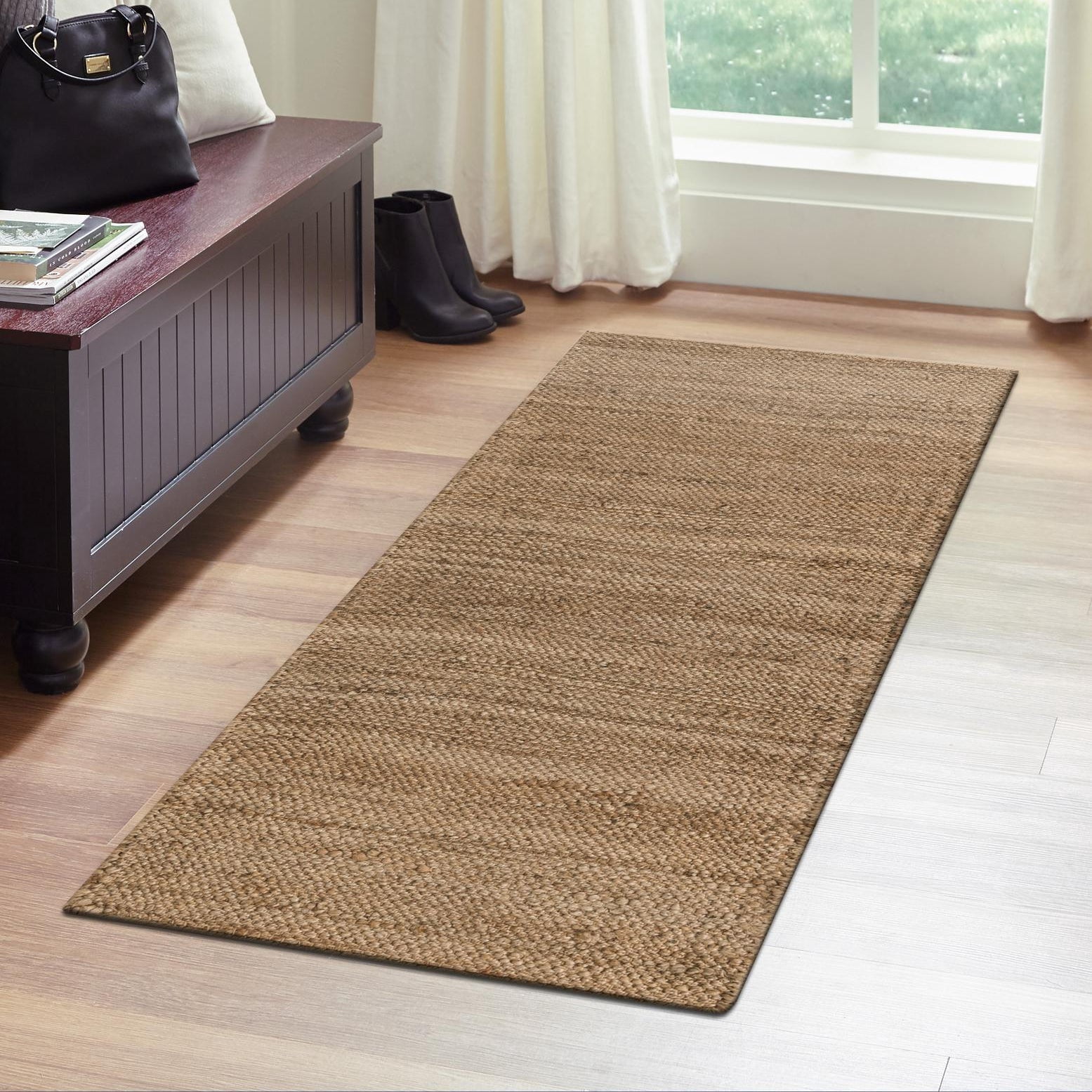 Unique Loom Chunky Jute Collection Area Rug - Amanda (2' 7" x 6' 1 ...