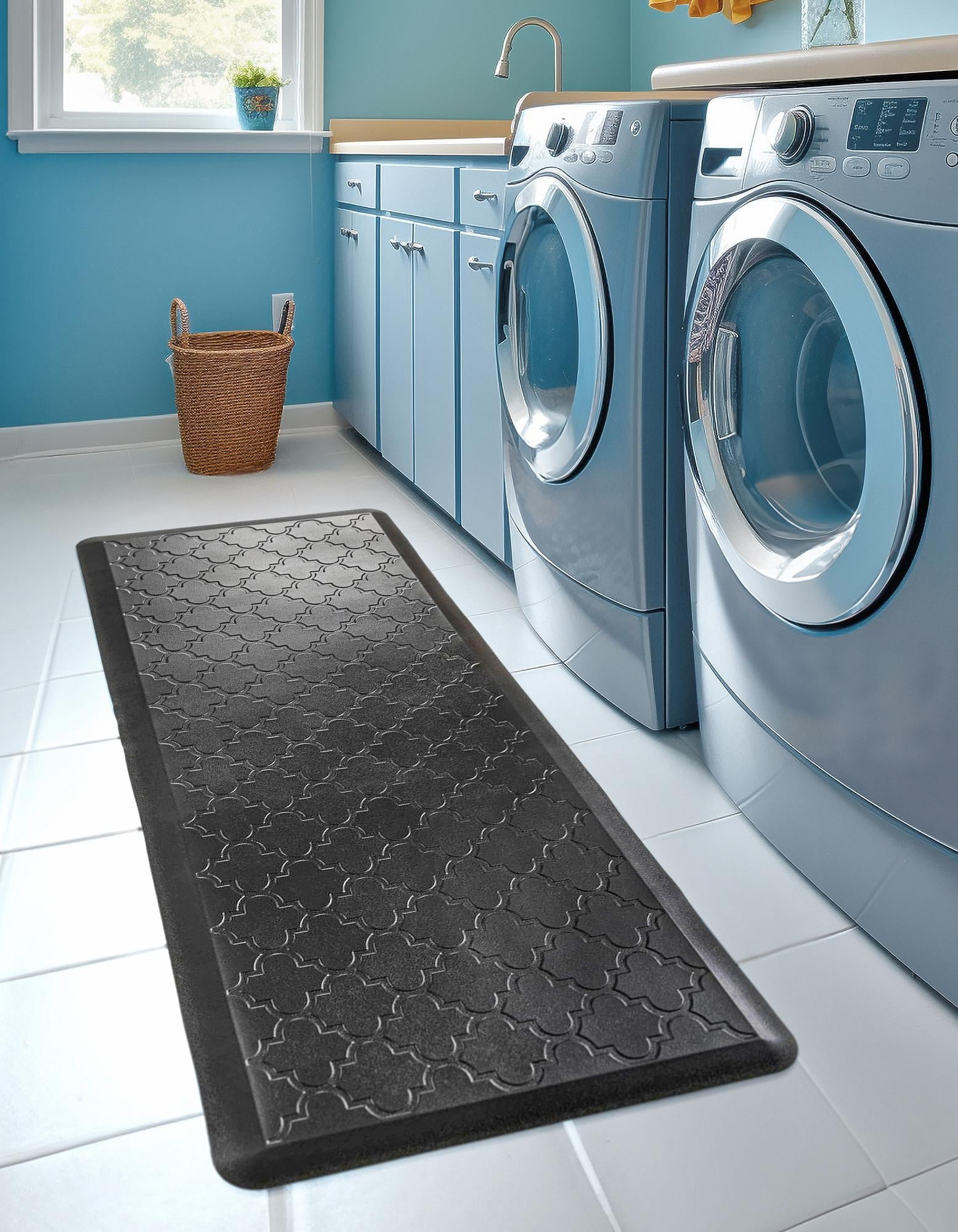 Unique Loom Comfort Mat Collection - Lattice (2' x 3' Rectangle Black ...