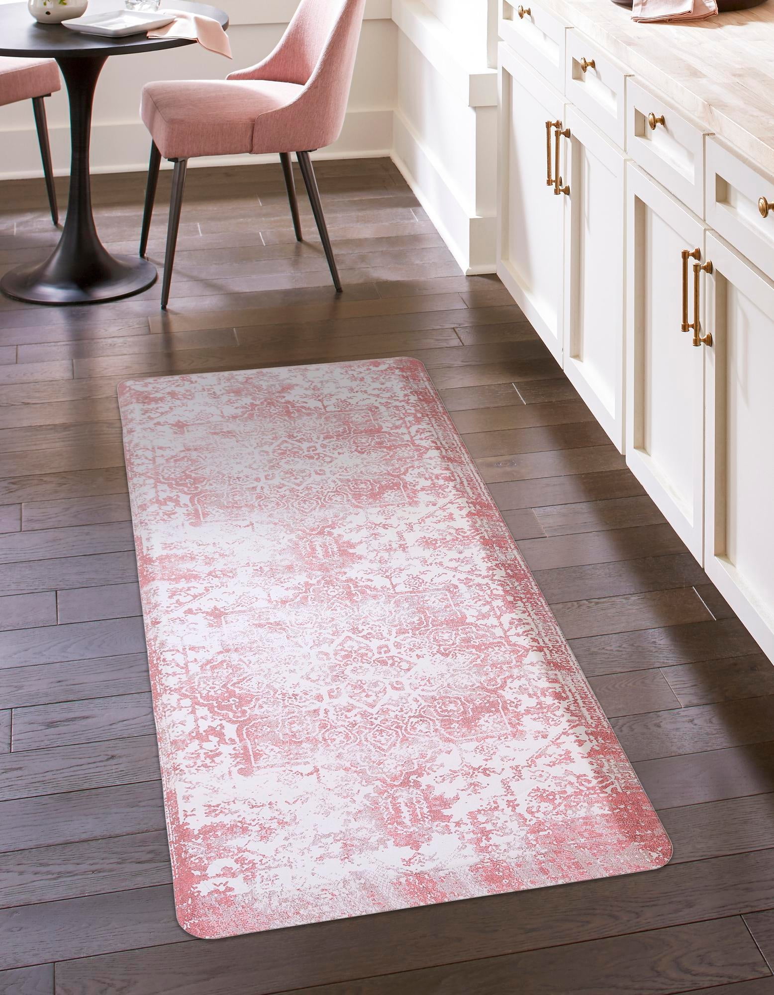Unique Loom Comfort Mat Collection - Sofia (2' x 5' Rectangle Rose Pink ...