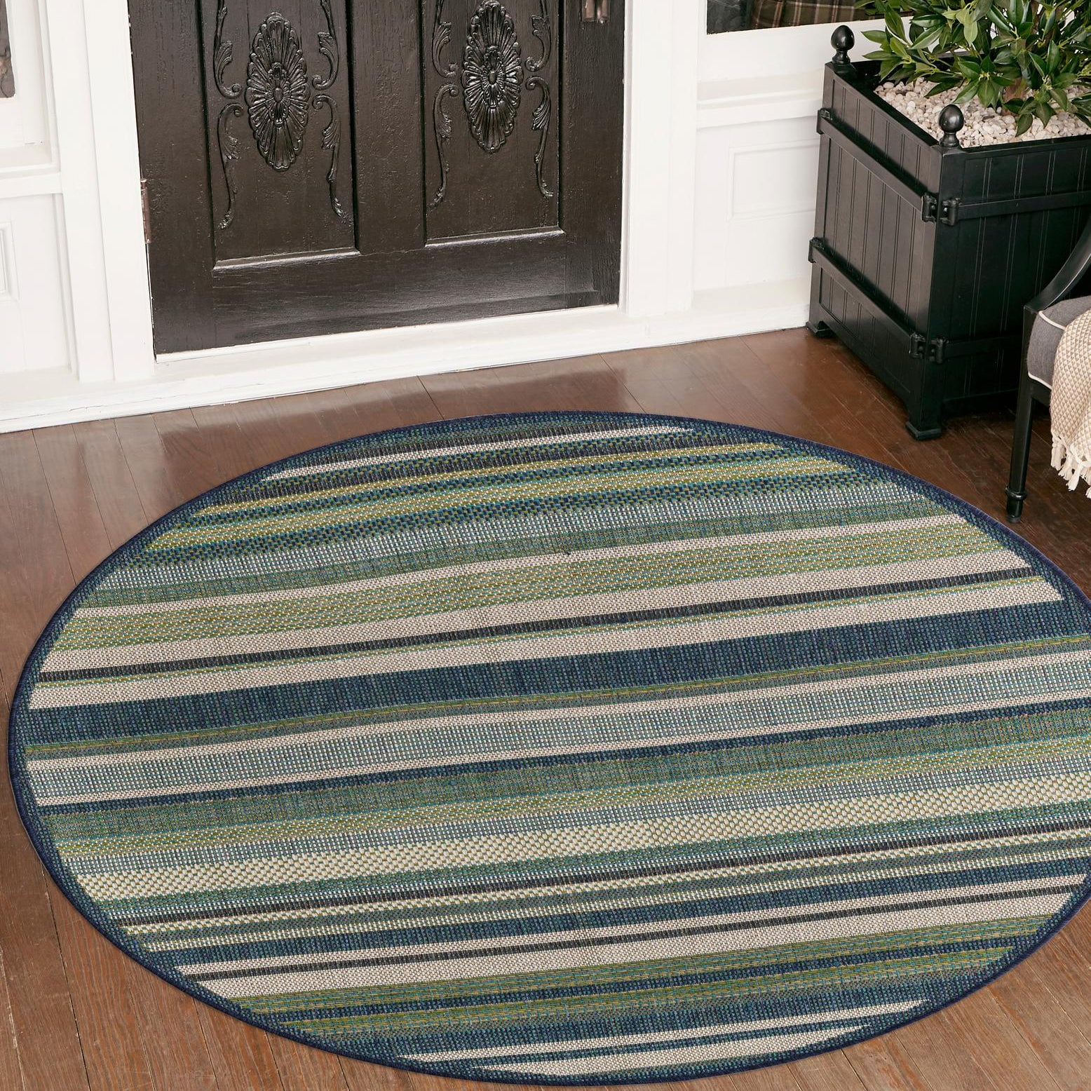 Unique Loom Baja Outdoor Collection Area Rug - Coronado (7' 10" Round ...