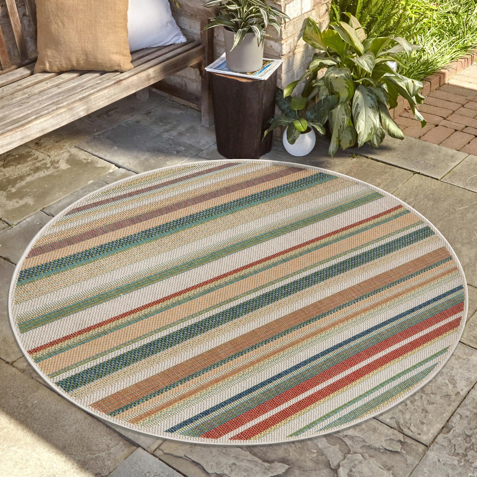 Unique Loom Baja Outdoor Collection Area Rug - Coronado (7' 10" Round ...