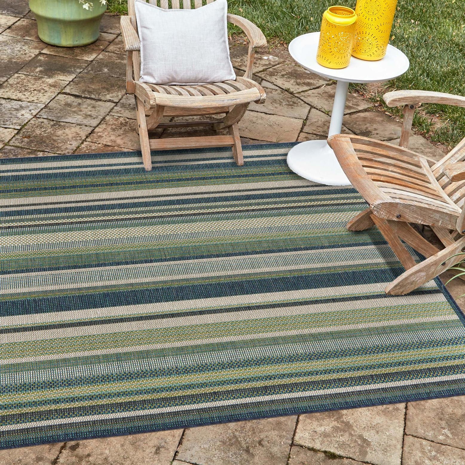 Unique Loom Baja Outdoor Collection Area Rug - Coronado (5' 3" Square ...