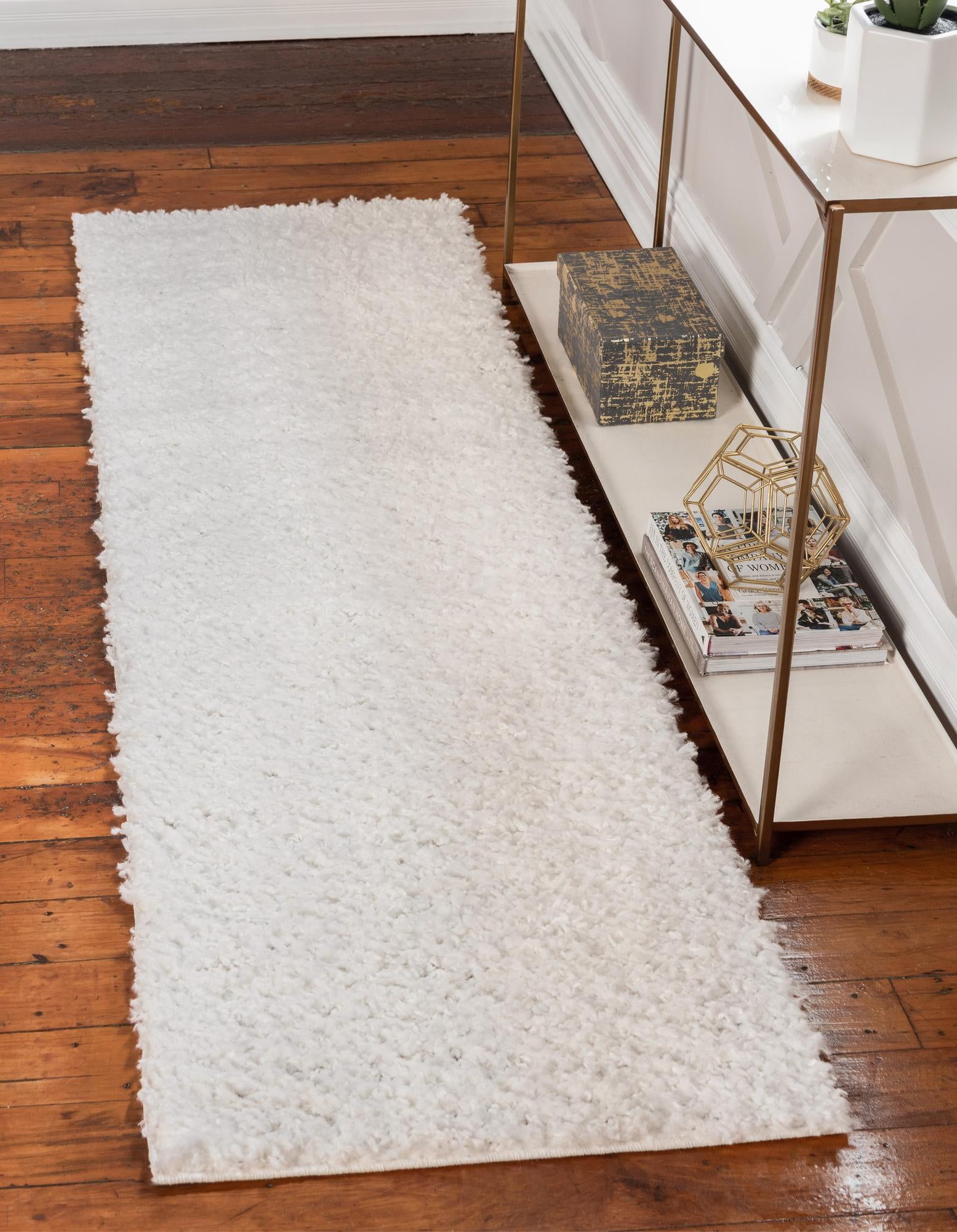 Unique Loom Davos Shag Collection Area Rug - Solid (2' 7" x 16' 5 ...