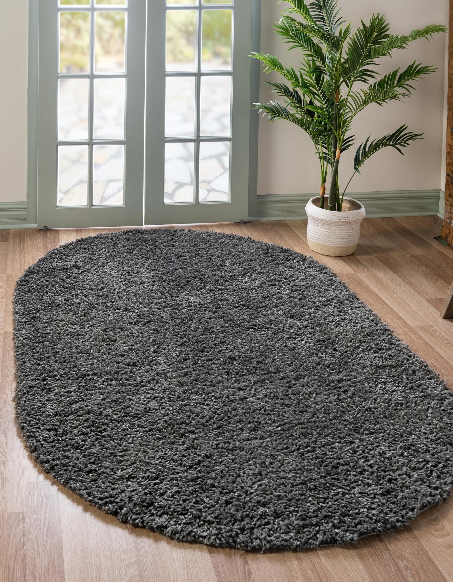 Unique Loom Davos Shag Collection Area Rug - Solid (3' 1