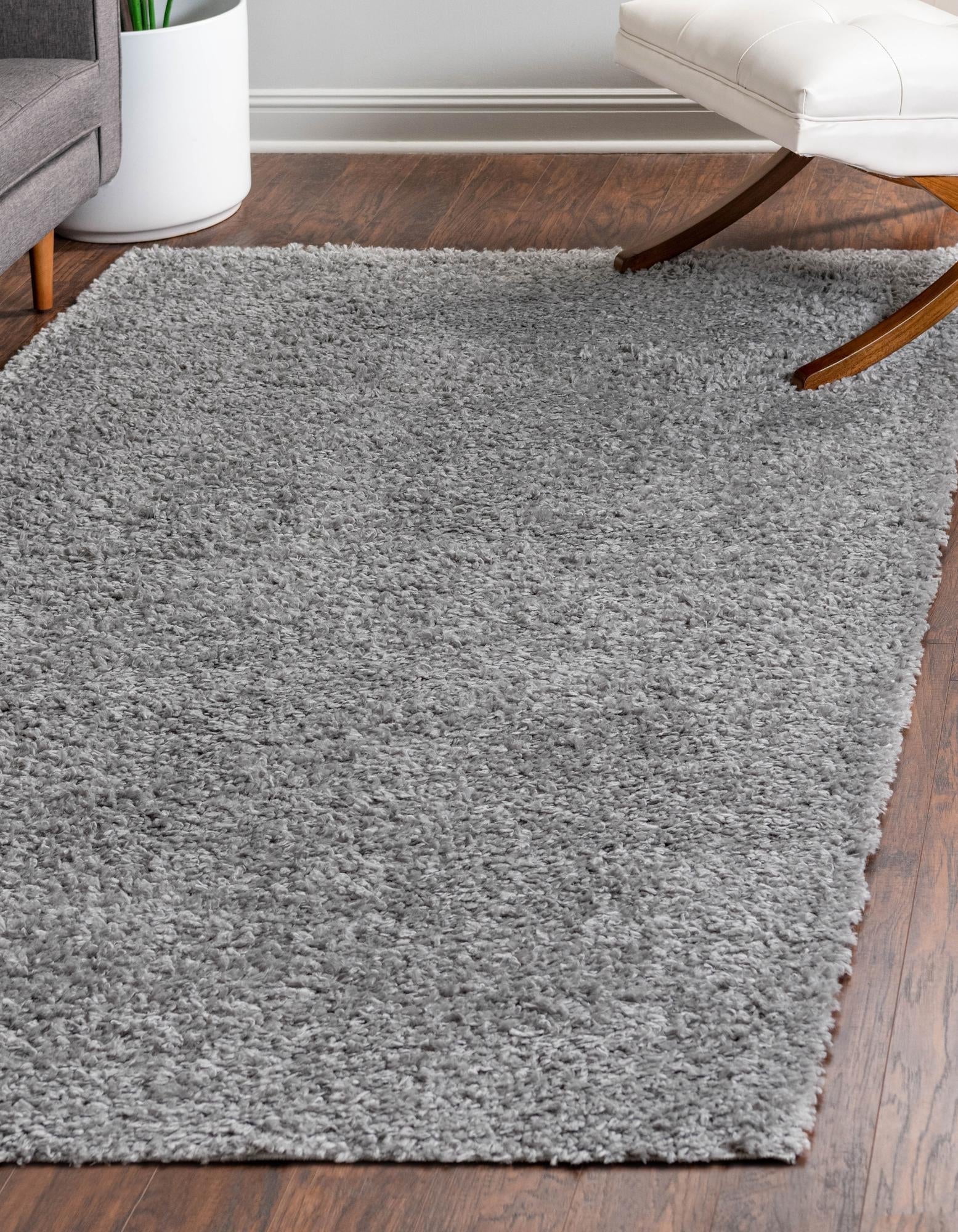 Unique Loom Davos Shag Collection Area Rug - Solid (7' 10" x 10 ...