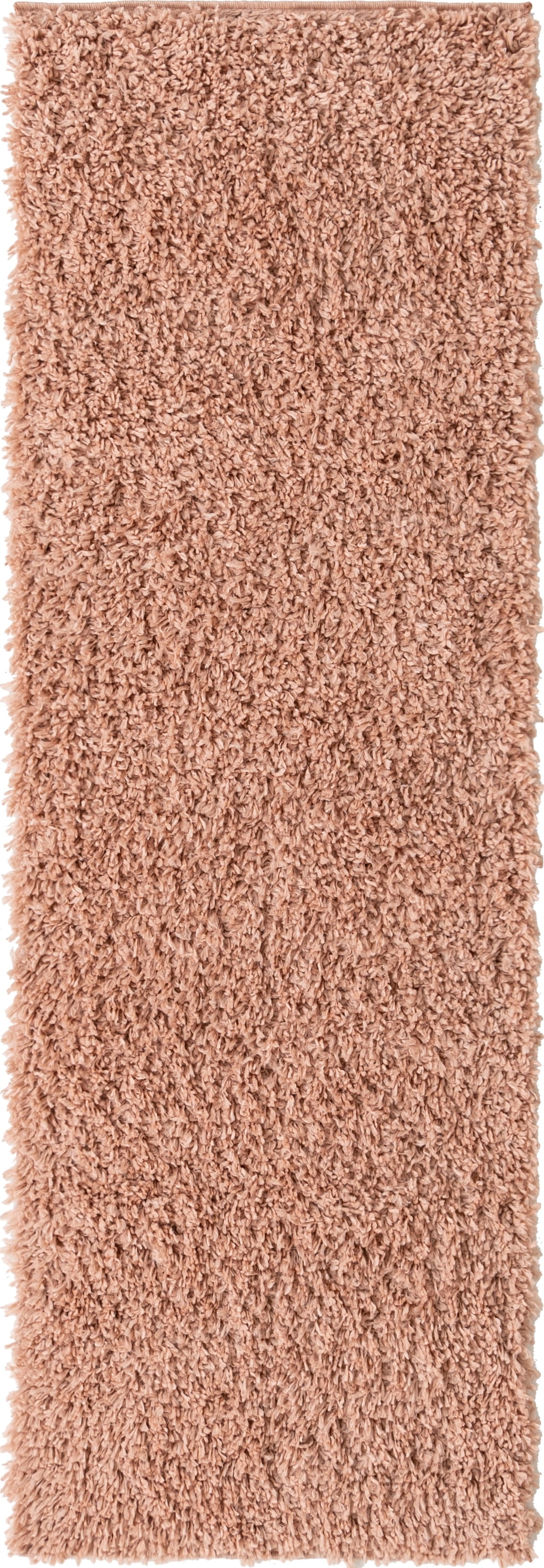 Unique Loom Davos Shag Rug Dusty Rose 2' 2" x 6' 7" Runner Solid ...