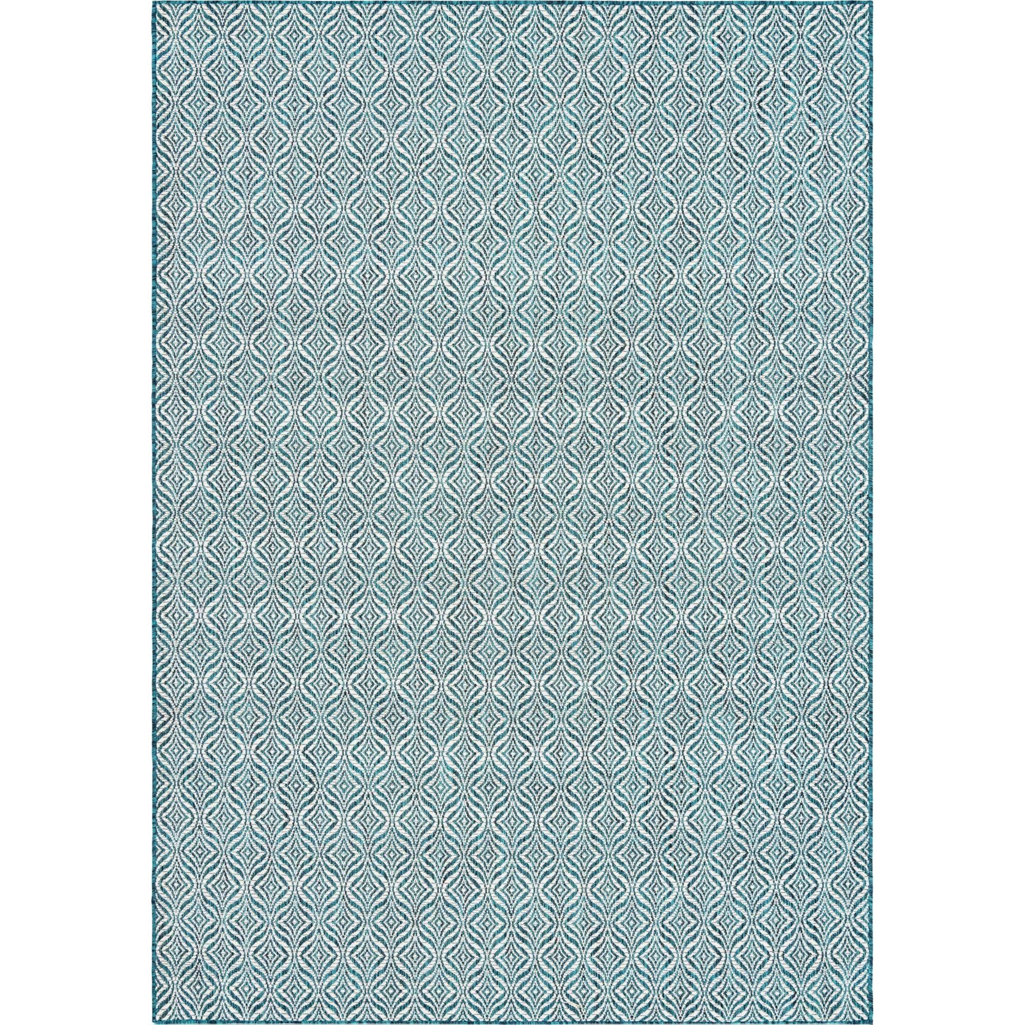 Unique Loom Deco Trellis Indoor/Outdoor Trellis Rug Teal/Ivory 7' 1" x ...
