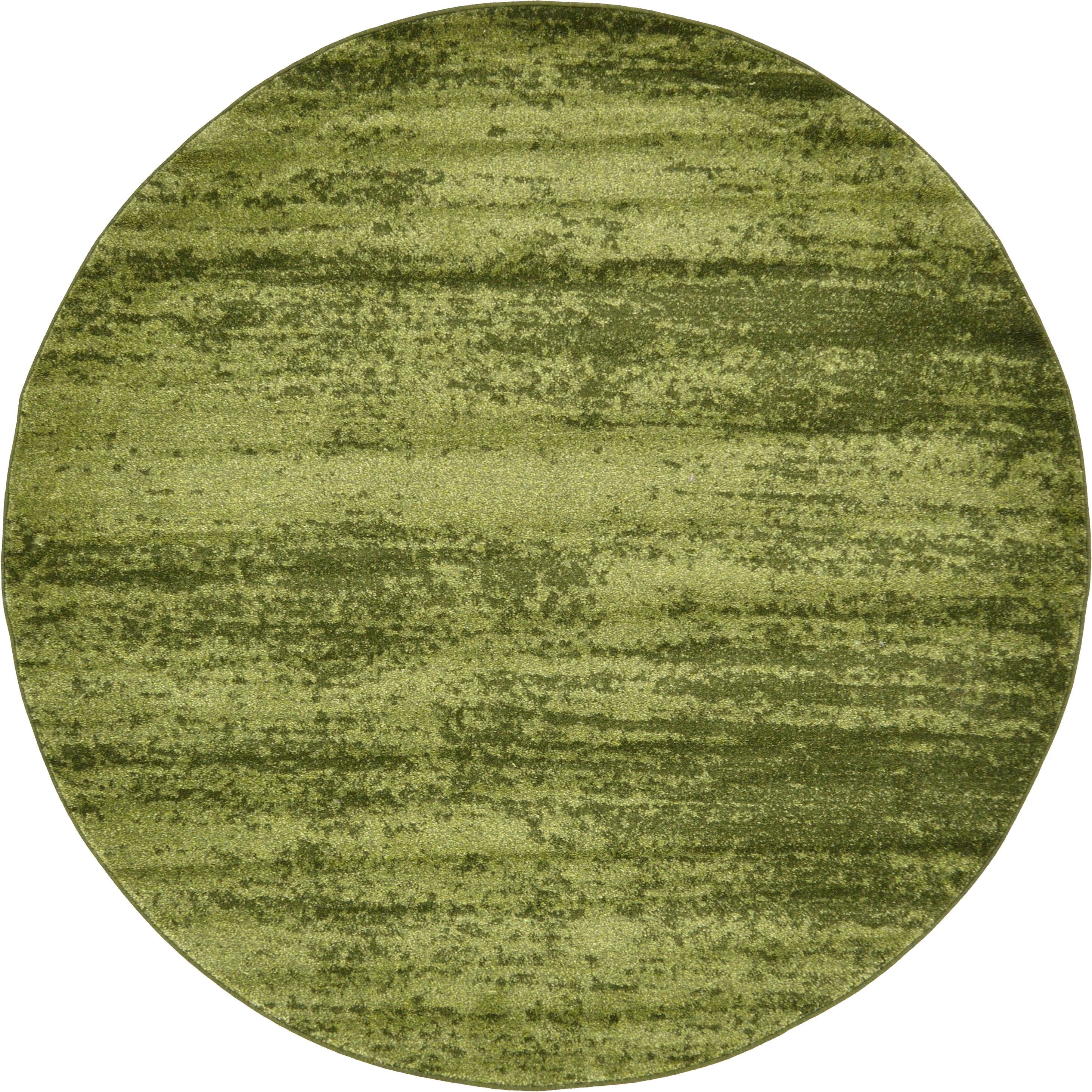 Unique Loom Del Mar Collection Area Rug - Lucille (6' 1" Round Green ...