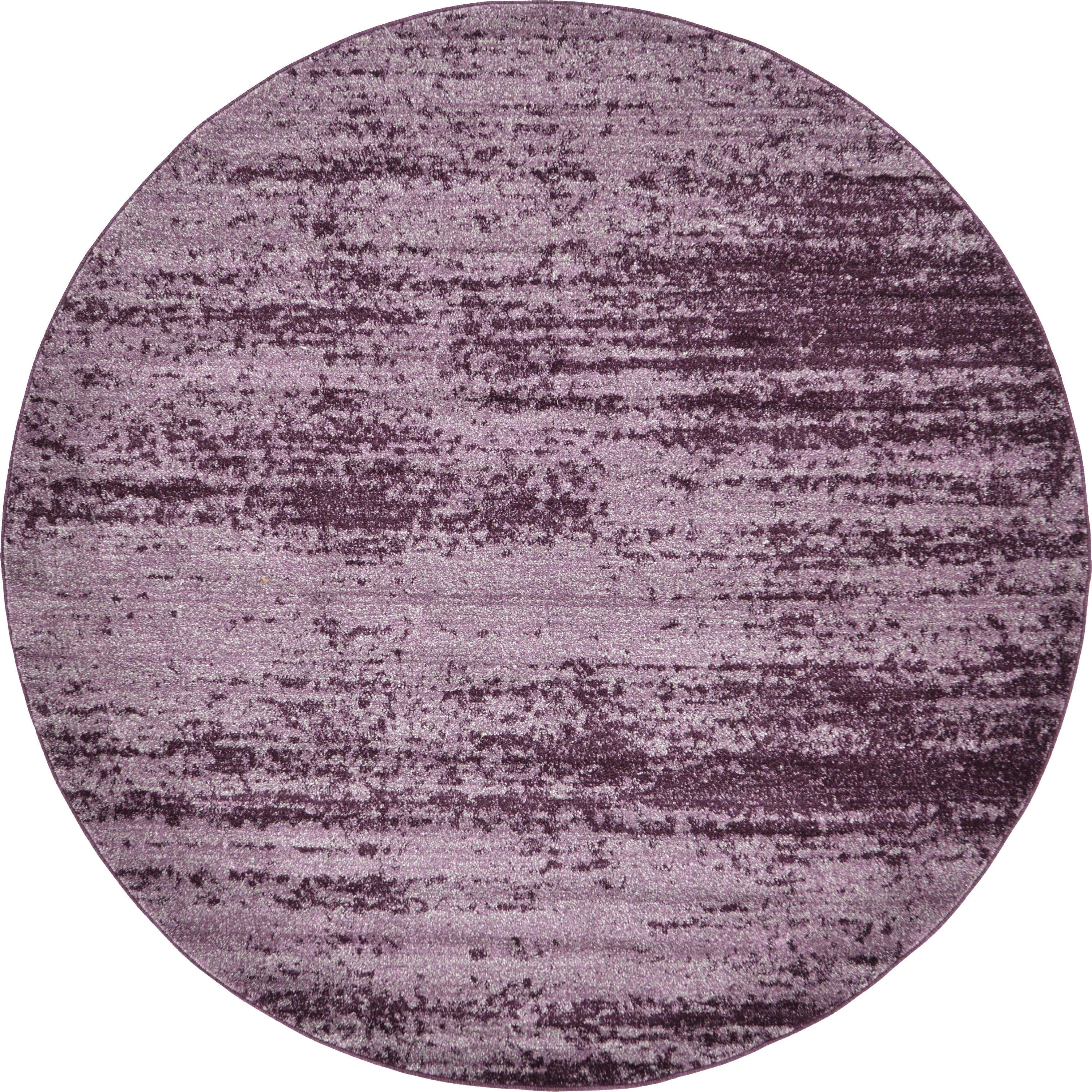 Unique Loom Del Mar Collection Area Rug - Lucille (6' 1" Round Violet ...
