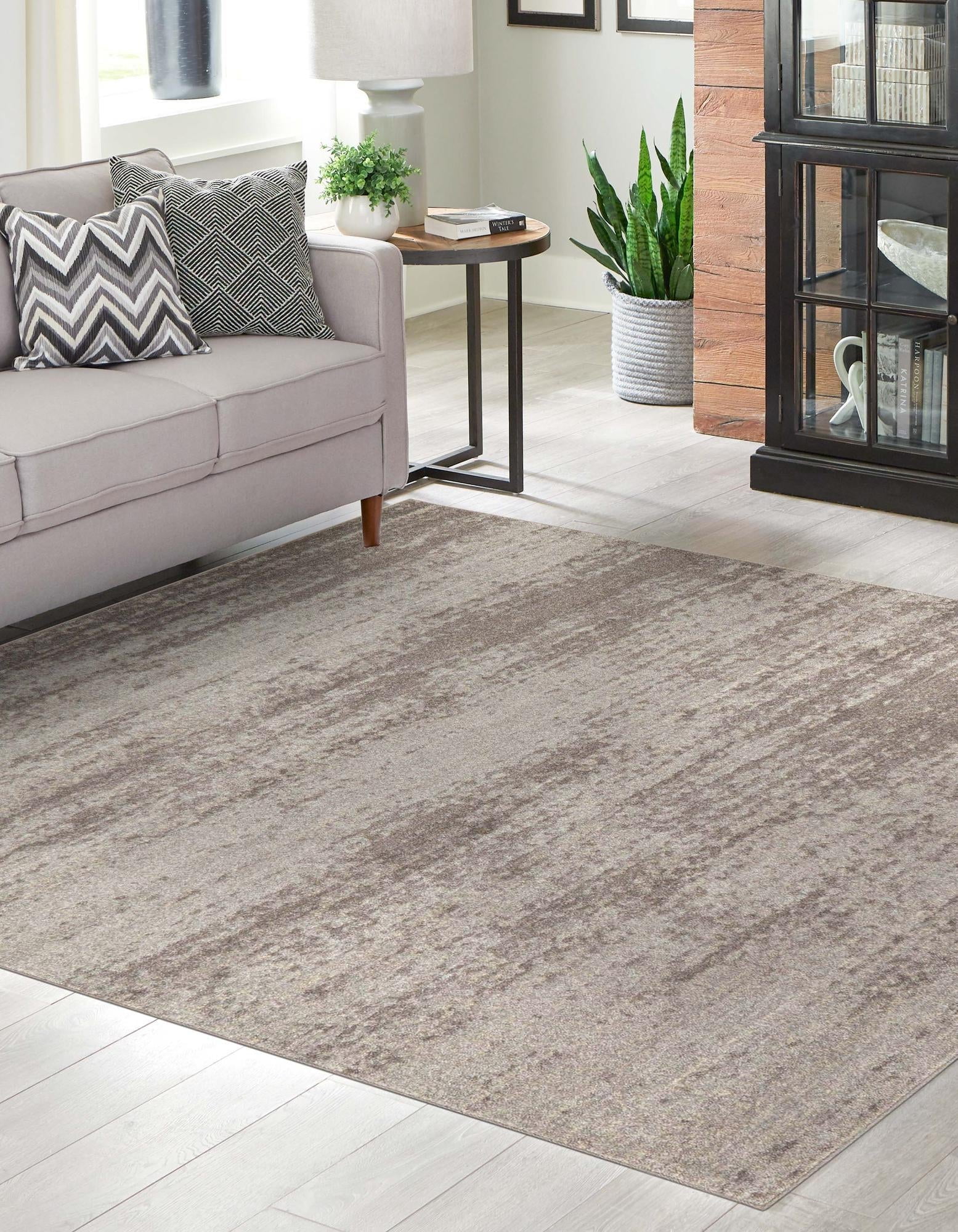Unique Loom Del Mar Collection Area Rug - Lucille (7' 10" Square Gray ...