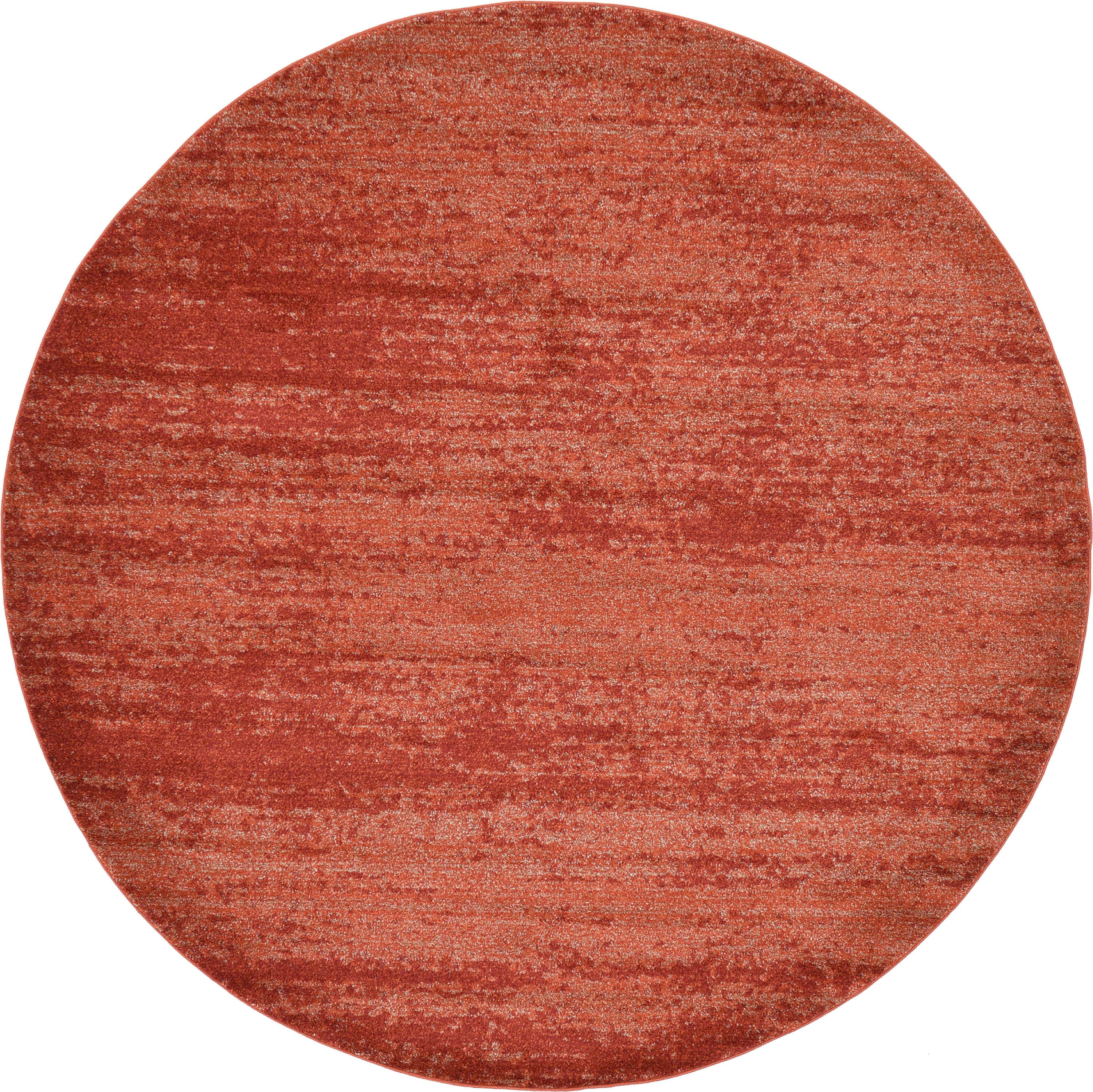 Unique Loom Del Mar Collection Area Rug - Lucille (8' Round Terracotta ...