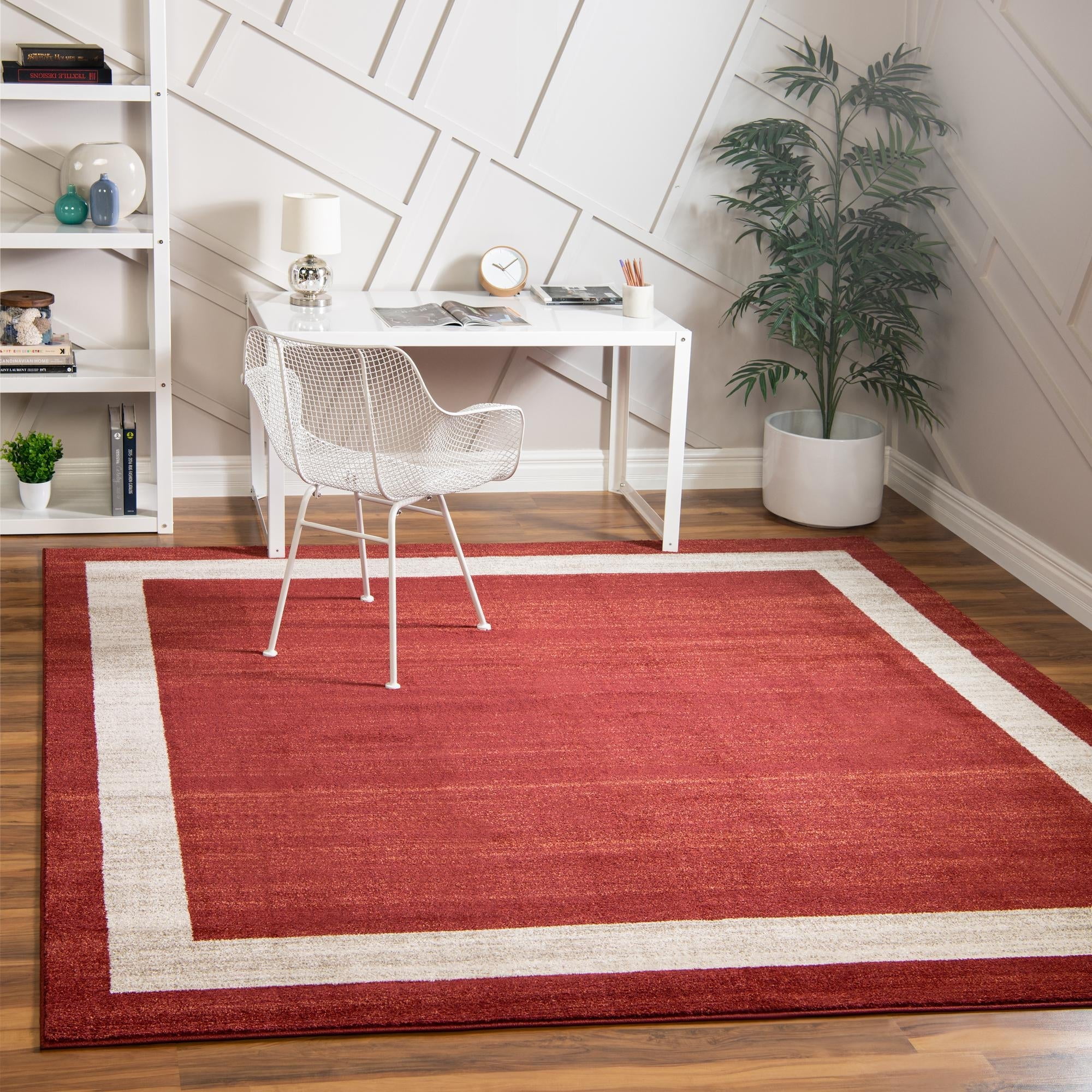 Unique Loom Del Mar Collection Area Rug - Maria (8' Square Terracotta ...
