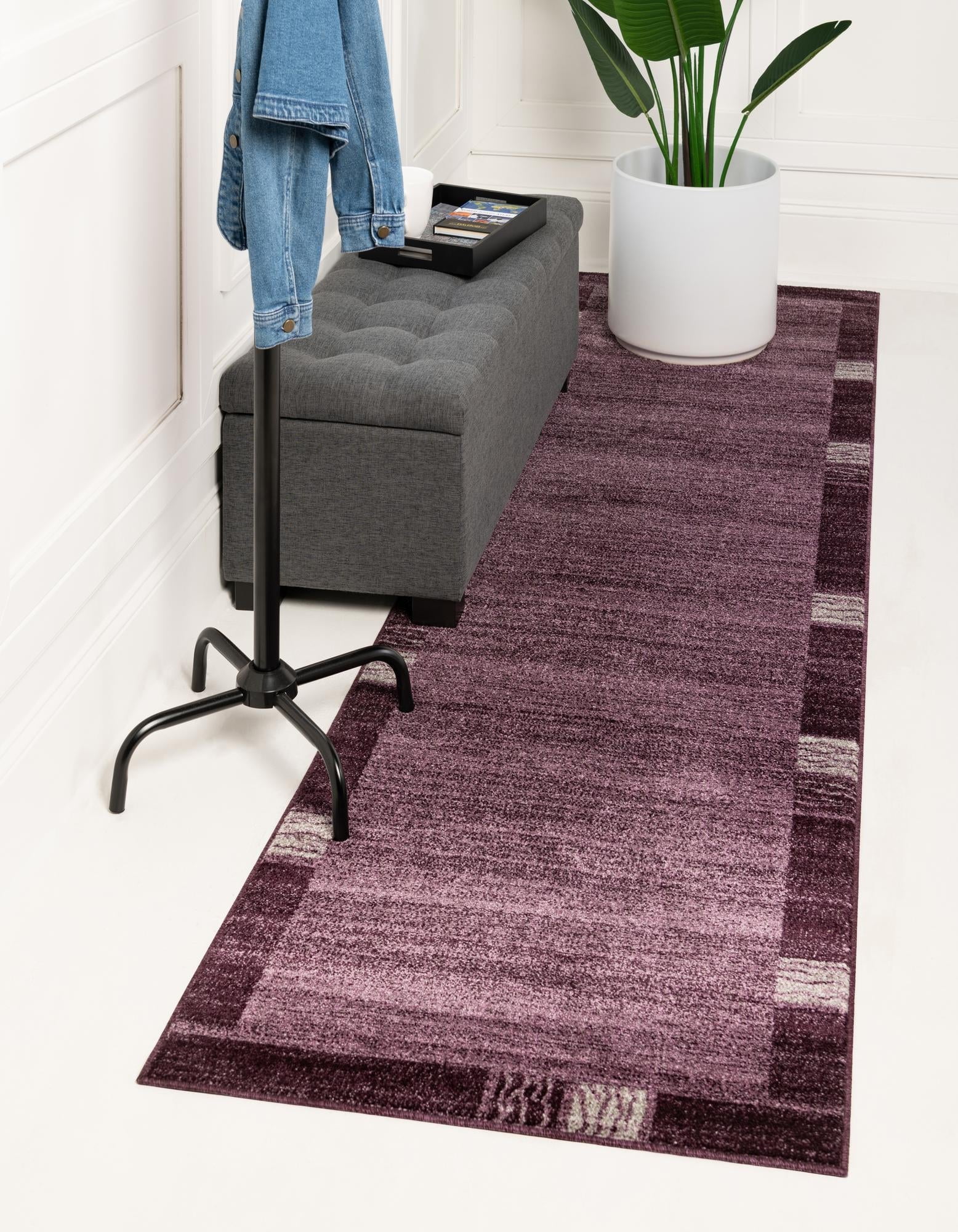 Unique Loom Del Mar Collection Area Rug - Sarah (2' x 8' Runner Violet ...