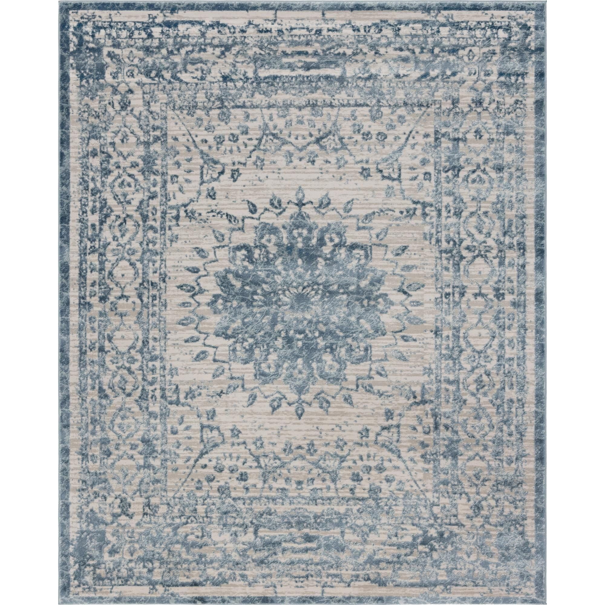 Unique Loom Derbyshire Aberdeen Rug Light Blue/Gray 8' x 10' Rectangle ...