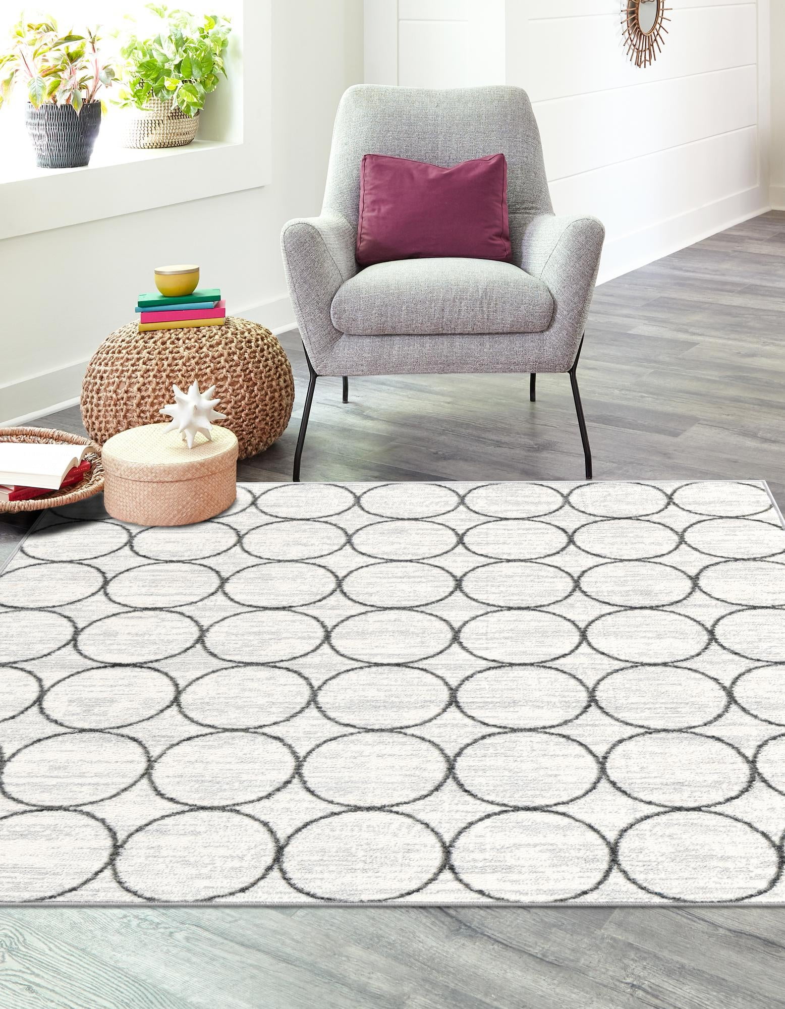 Unique Loom Matrix Trellis Collection Area Rug - Dots (5' 3" Square ...