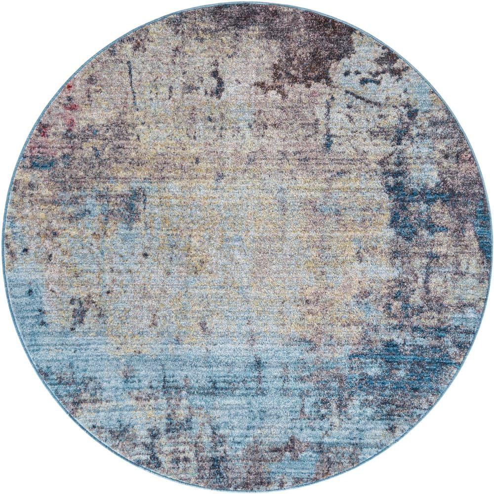 Unique Loom Downtown Greenwich Village Area Rug 5' 3" x 5' 3", Round ...