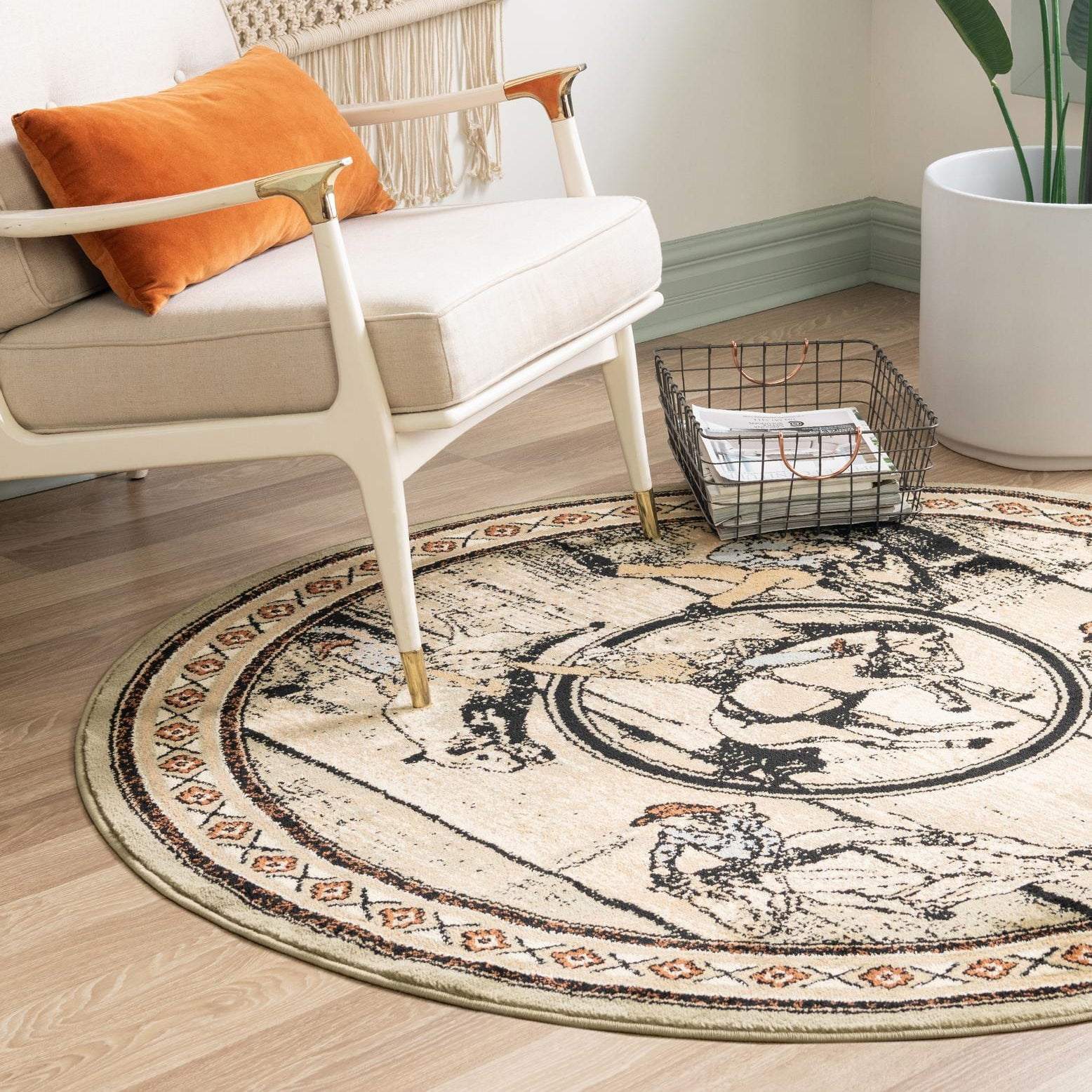 Unique Loom Pioneer Collection Area Rug - Dutton (5' 3" Round Green/Black) - Walmart.com