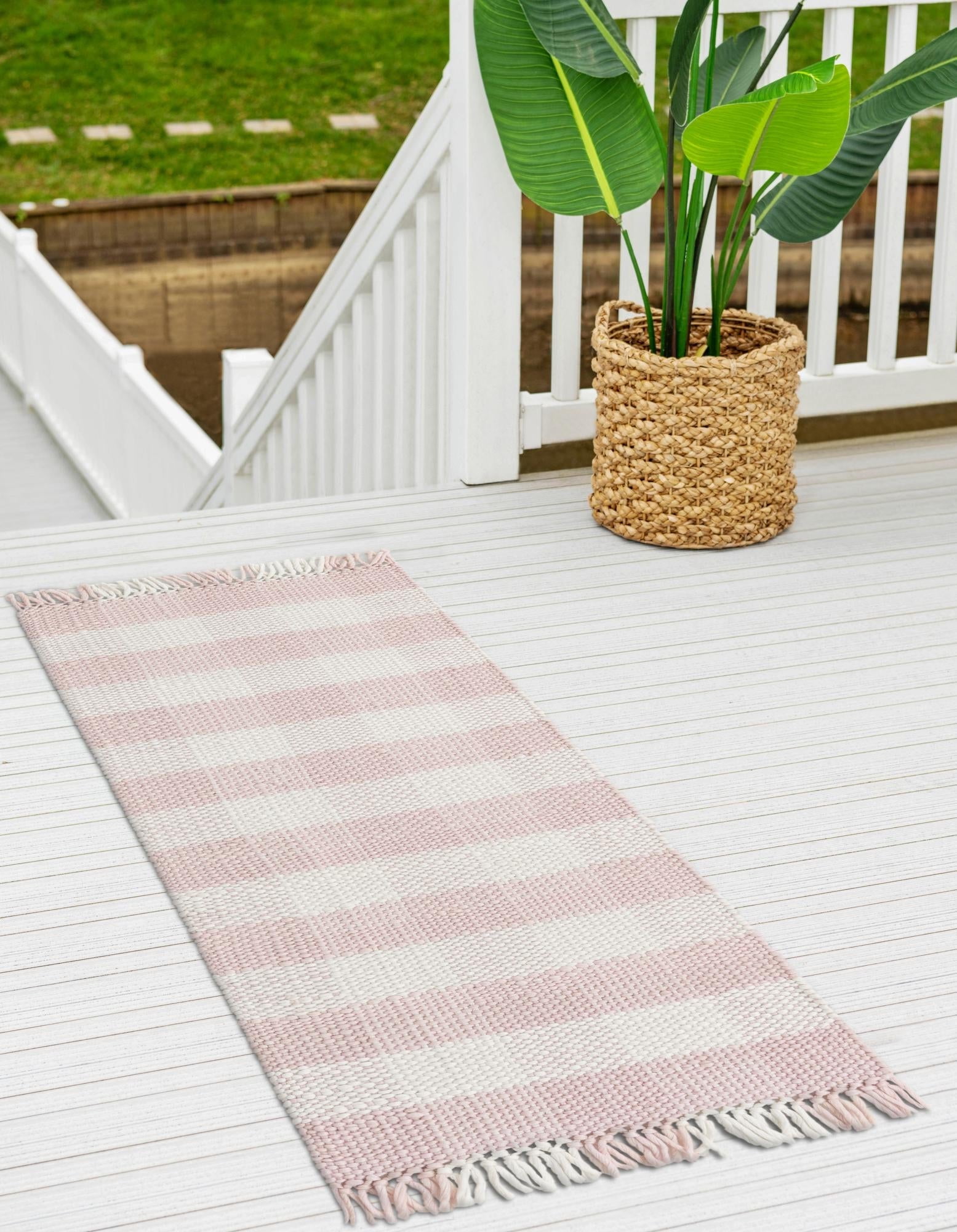 Unique Loom Eco Plaid Indoor Outdoor Washable Collection Area Rug ...
