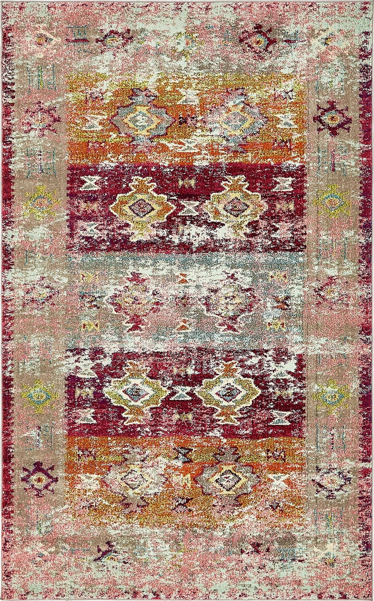Unique Loom Empire Monterey Rug Pink/Beige 5' 1" x 8' Rectangle ...