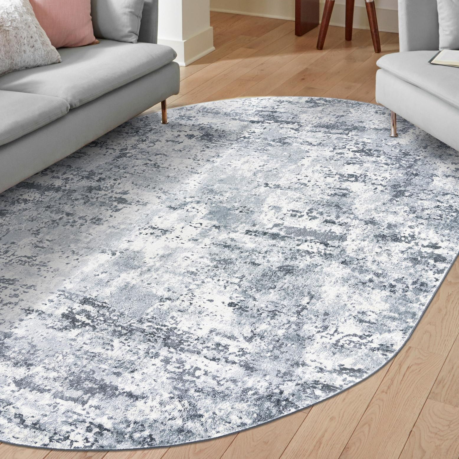 Unique Loom Eos Collection Area Rug - Borealis (8' x 10' Oval Vintage ...