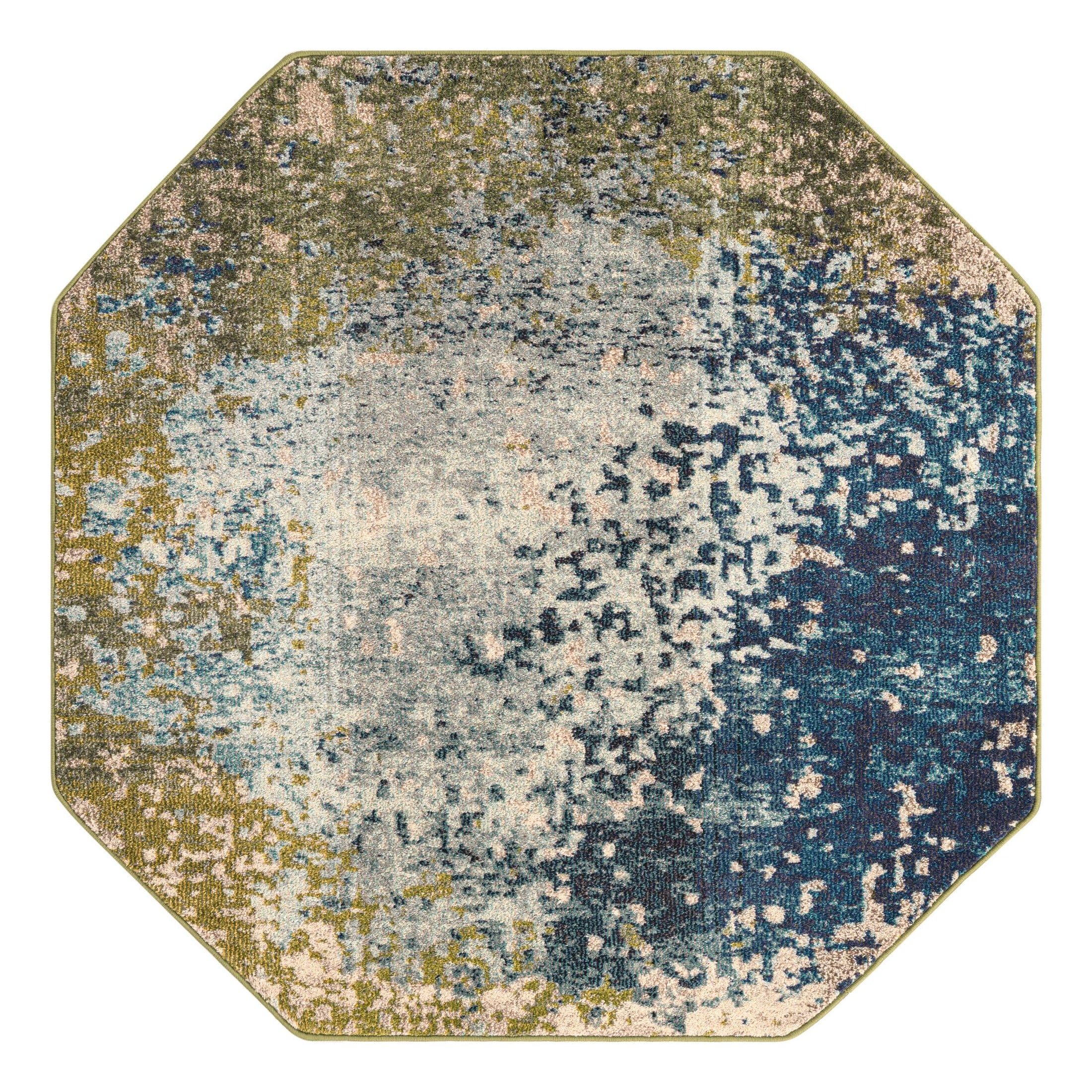 Unique Loom Estrella Collection Area Rug - Vella (5' Octagon Blue/Gray ...