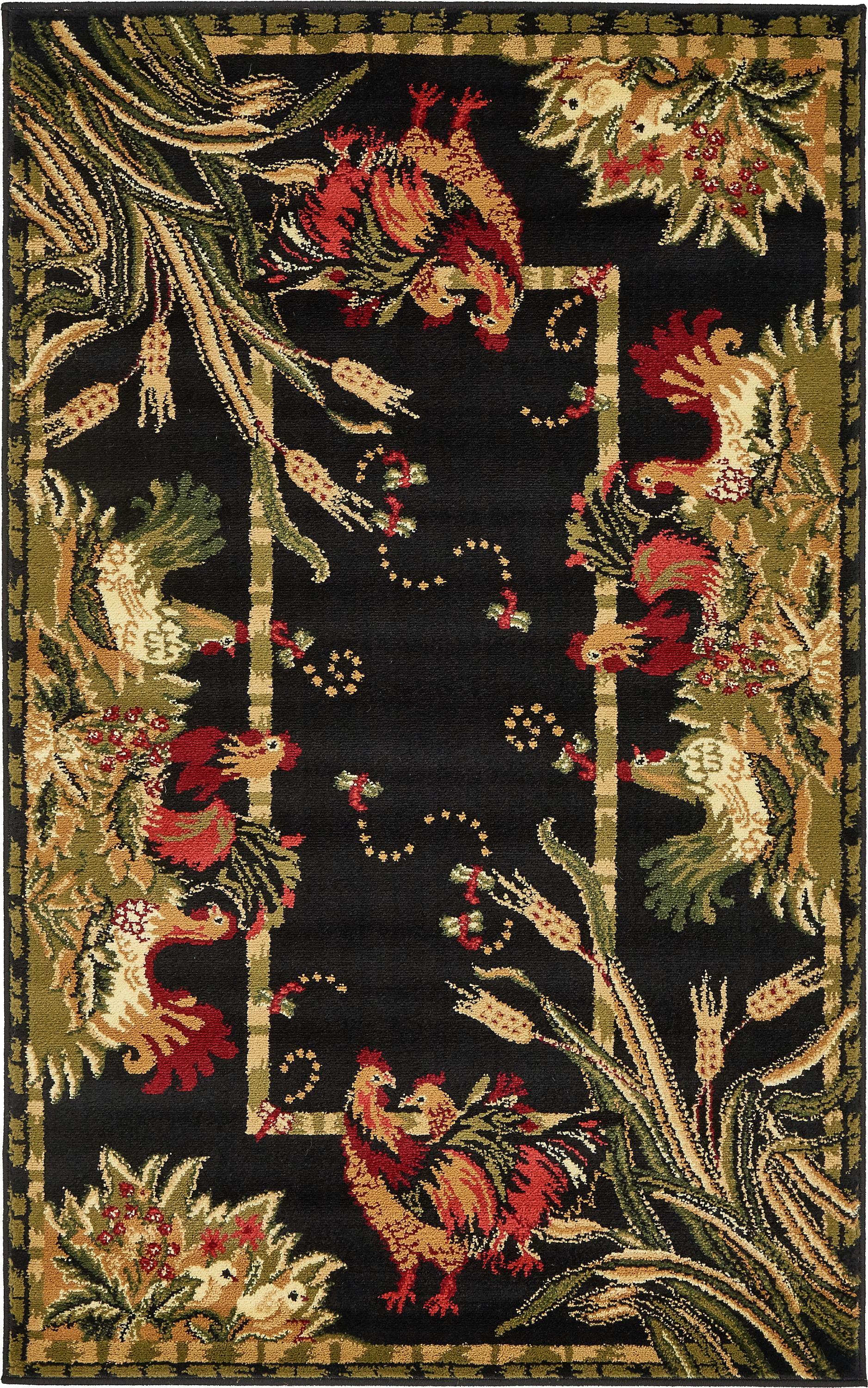 Unique Loom Farm Barnyard Contemporary Animal Print Area Rug or Runner ...