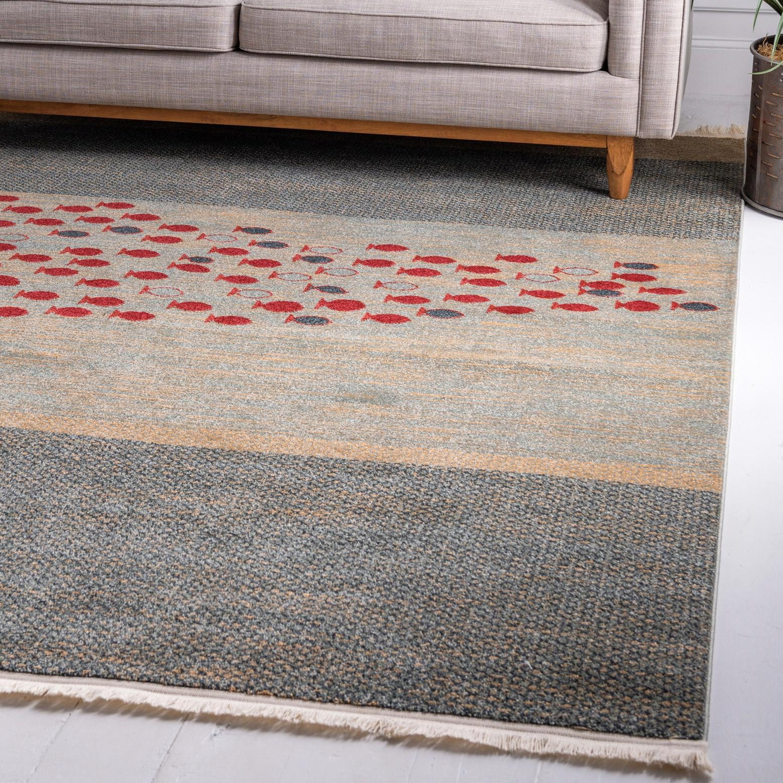 Unique Loom Fars Collection Area Rug - Jordan (8' Square Blue/Light ...