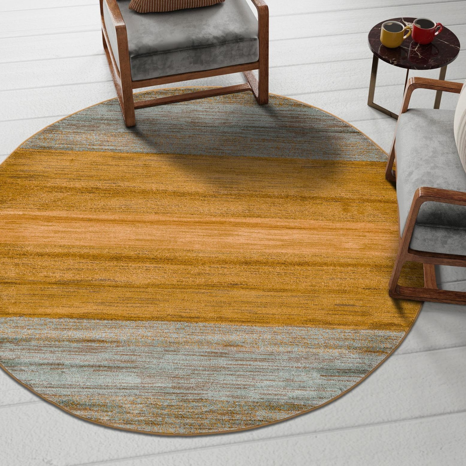Unique Loom Fars Collection Area Rug - Manila (6' 1" Round Multi/Light ...