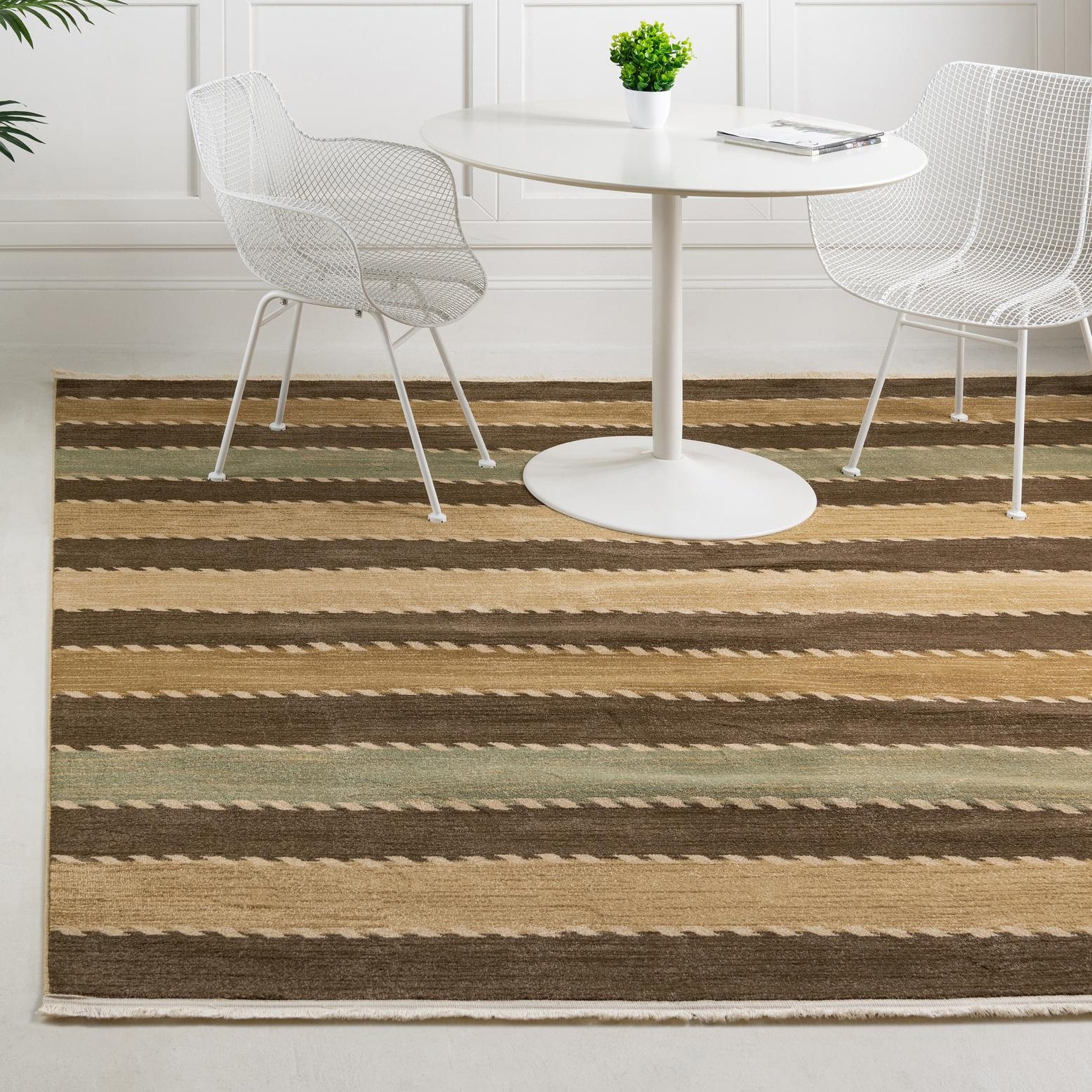 Unique Loom Fars Collection Area Rug - Monterey (8' Square Brown/Cream ...
