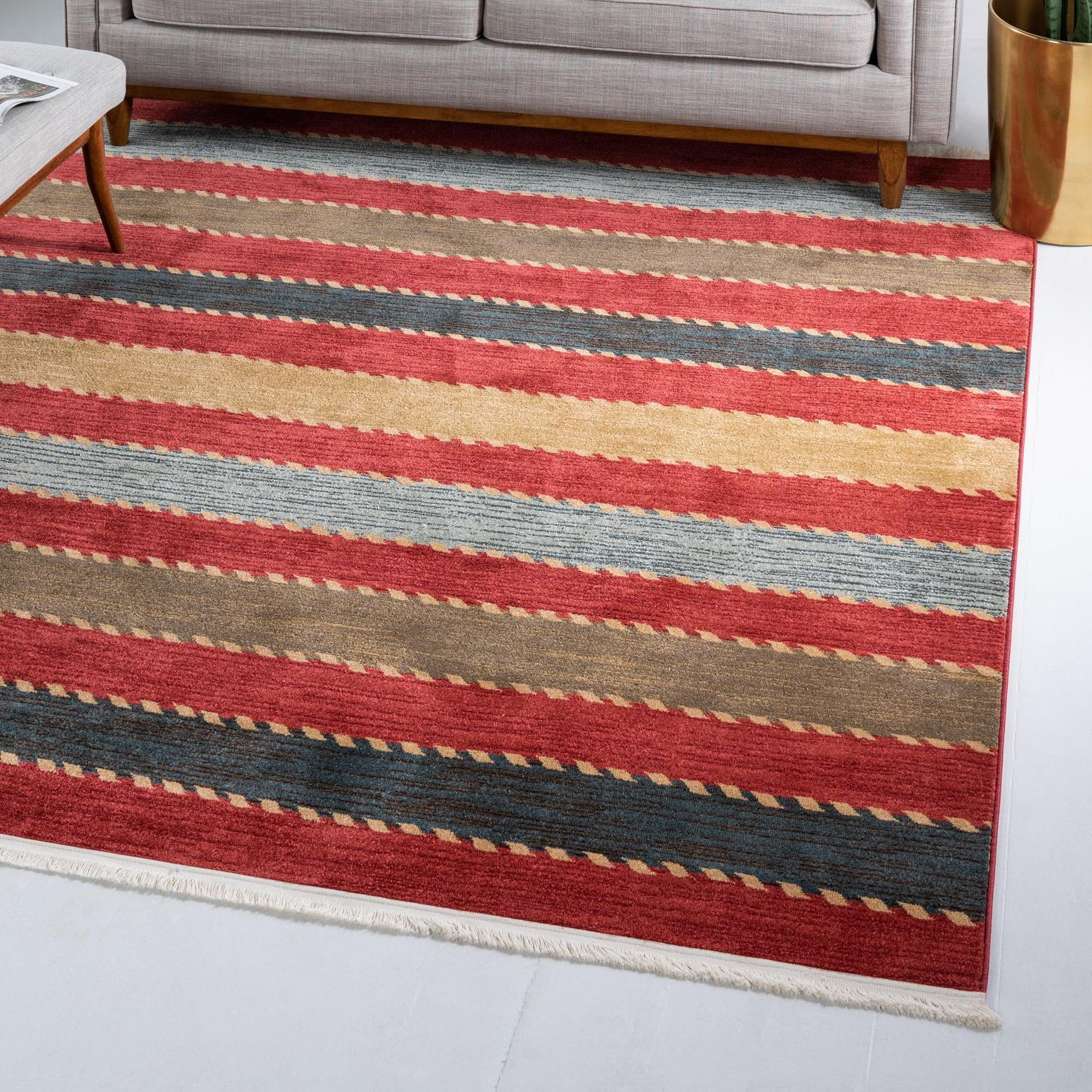 Unique Loom Fars Collection Area Rug - Monterey (8' Square Multi/Rust ...