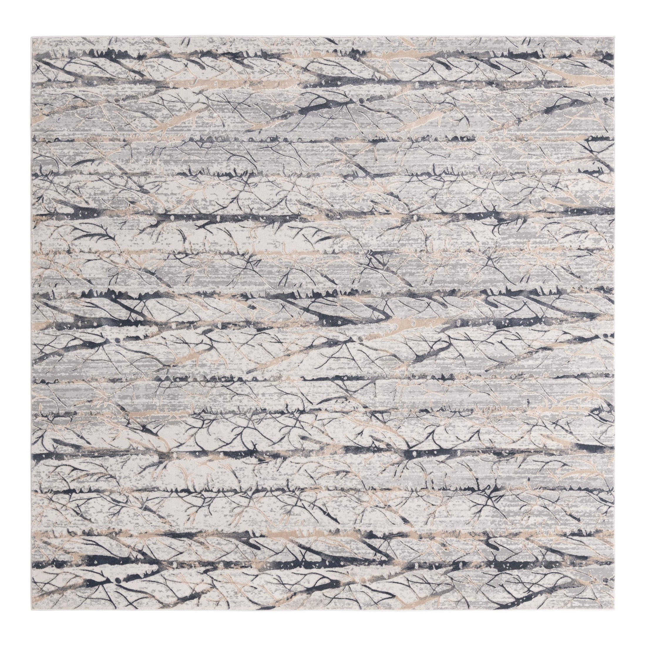 Unique Loom Finsbury Collection Area Rug - Anne (7' 10" Square Gray ...