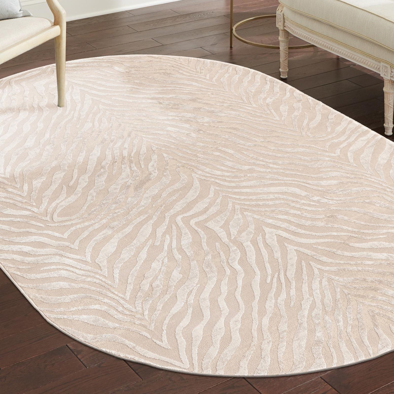 Unique Loom Finsbury Collection Area Rug - Meghan (7' 10" x 10' Oval Ivory Beige) - Walmart.com