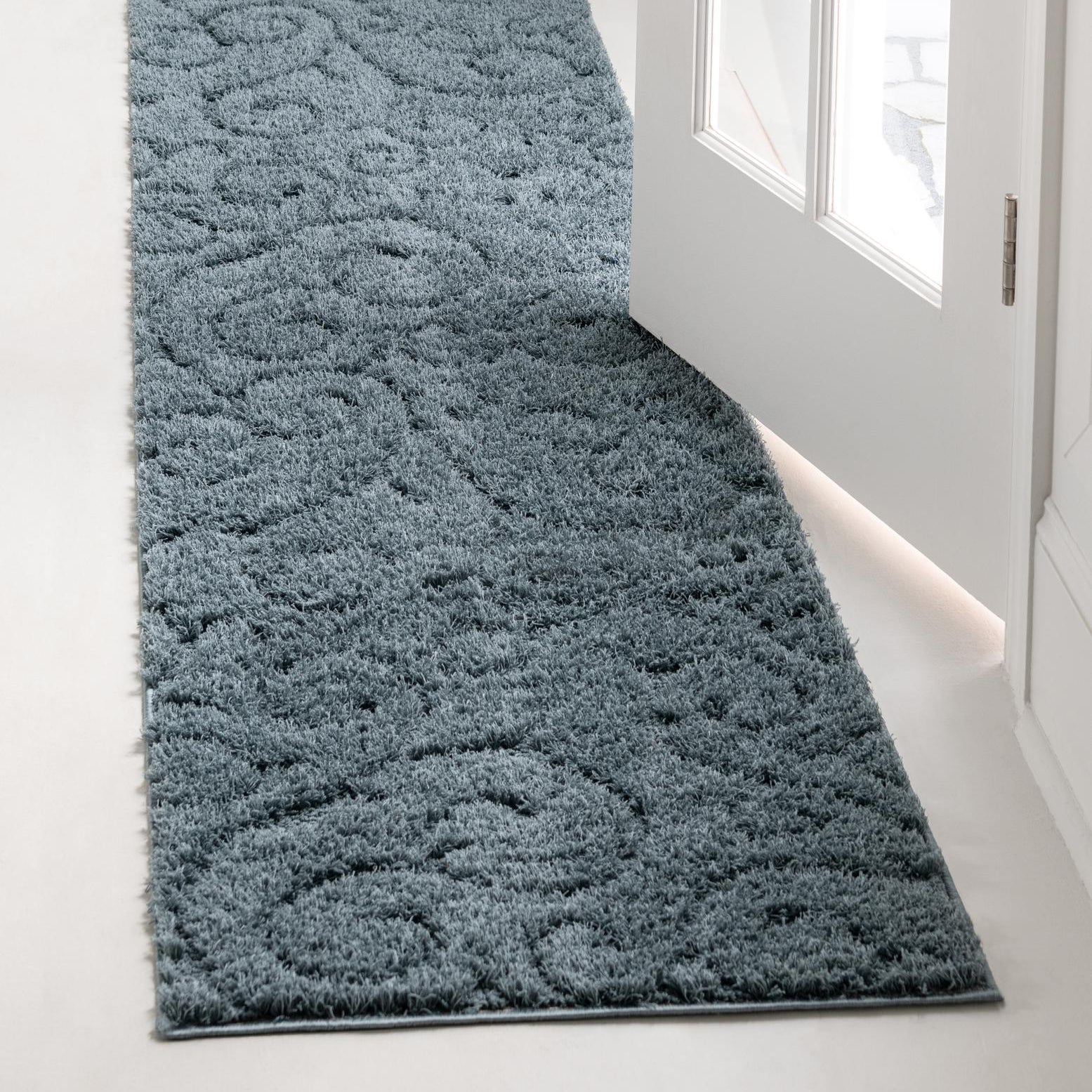 Unique Loom Floral Shag Collection Area Rug - Carved (2' 7" x 10 ...