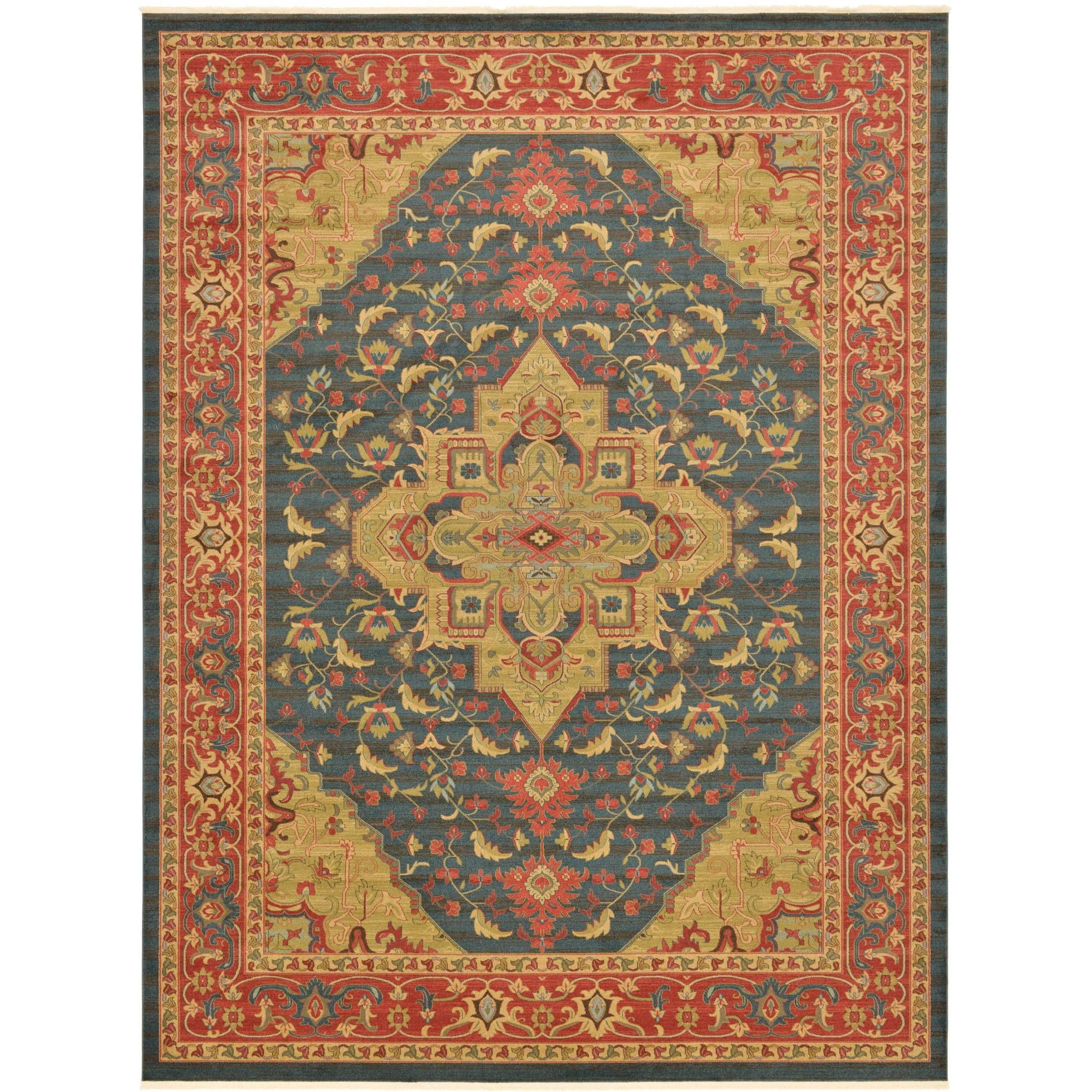 Unique Loom Floral Traditional Area Rugs, Blue - Walmart.com