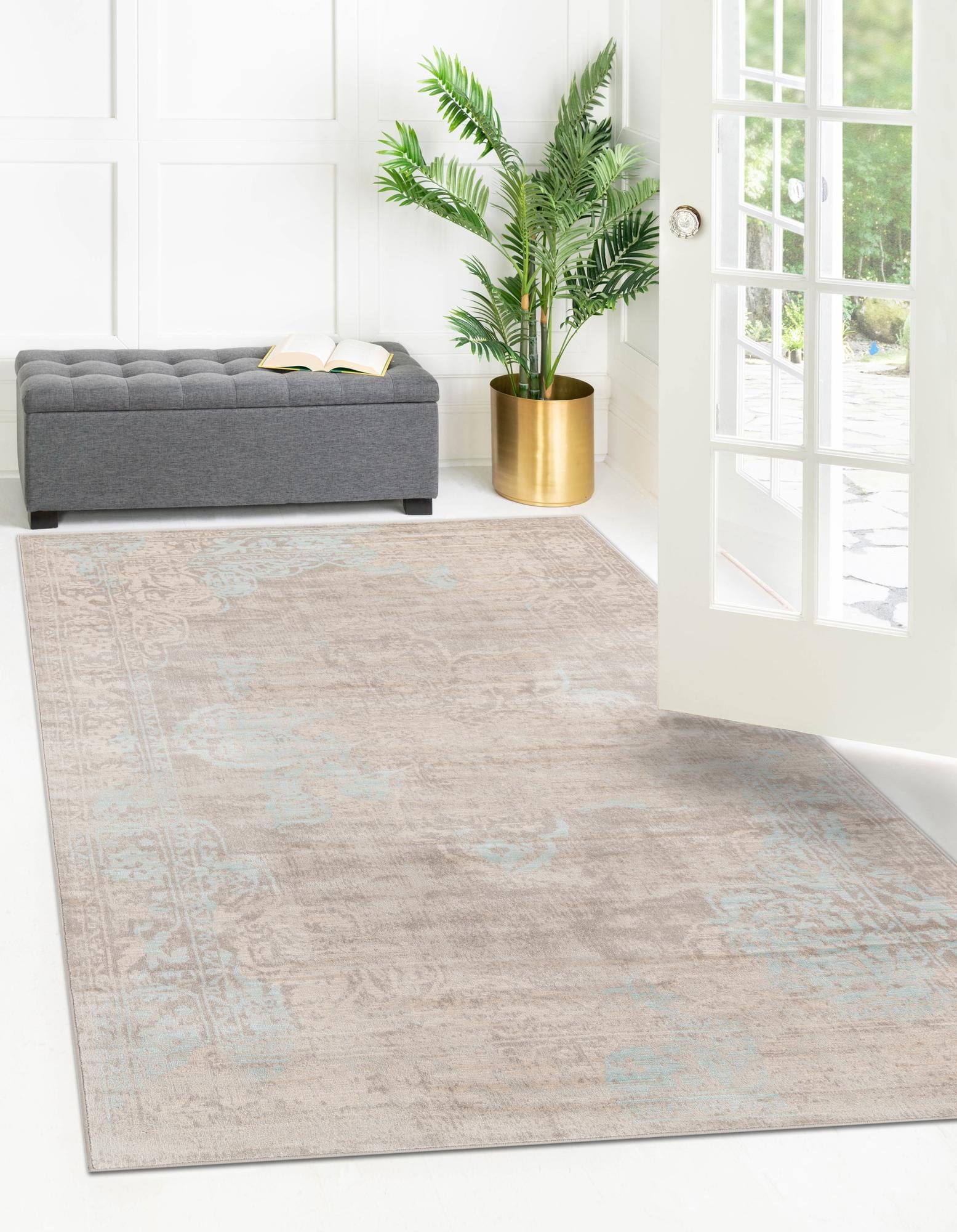 Unique Loom Fremont Paris Rug , 7' 0" x 10' 0" ,Dark Gray - Walmart.com
