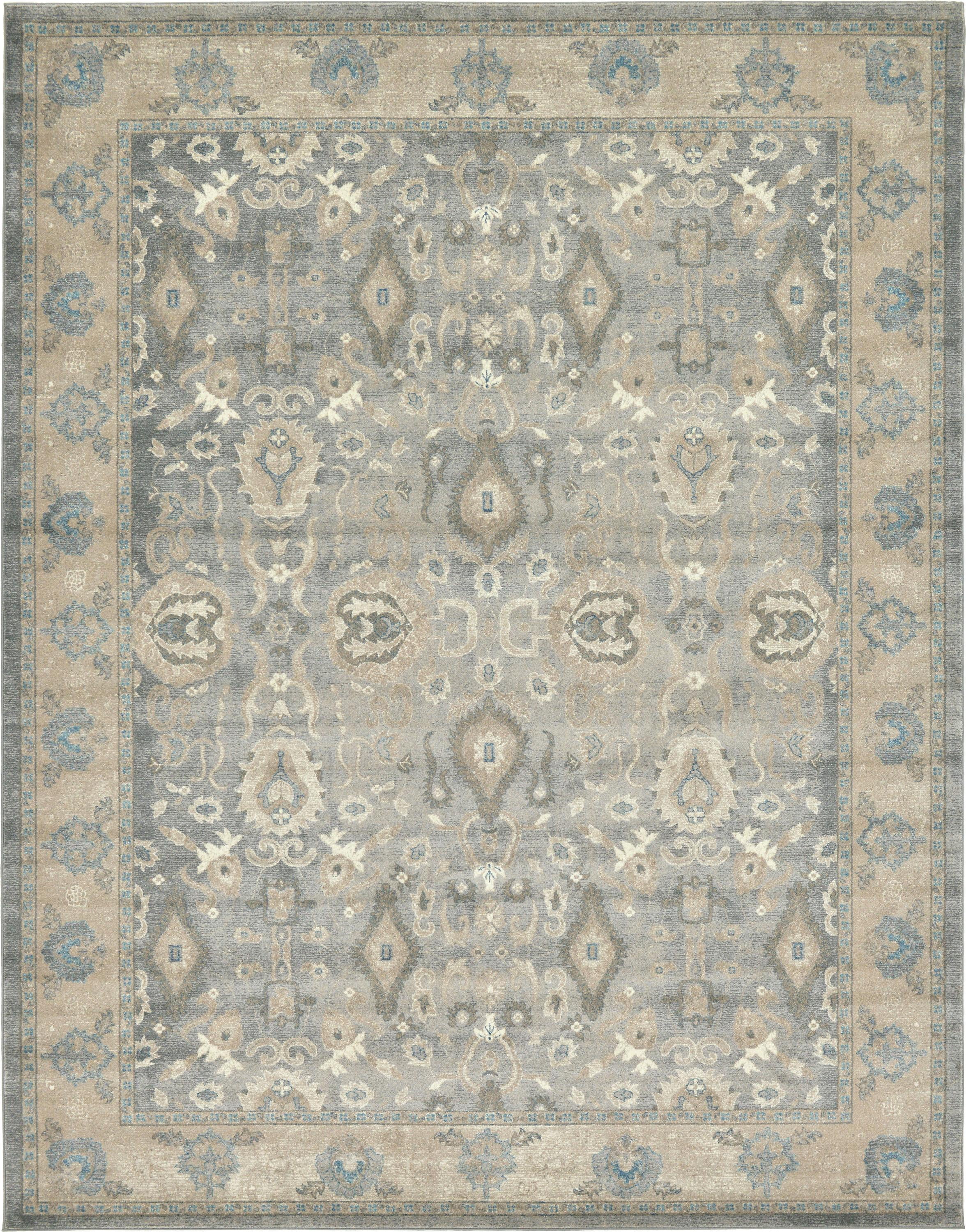 Unique Loom Gaisberg Salzburg Rug Gray/Light Blue 10' x 13' 1 ...