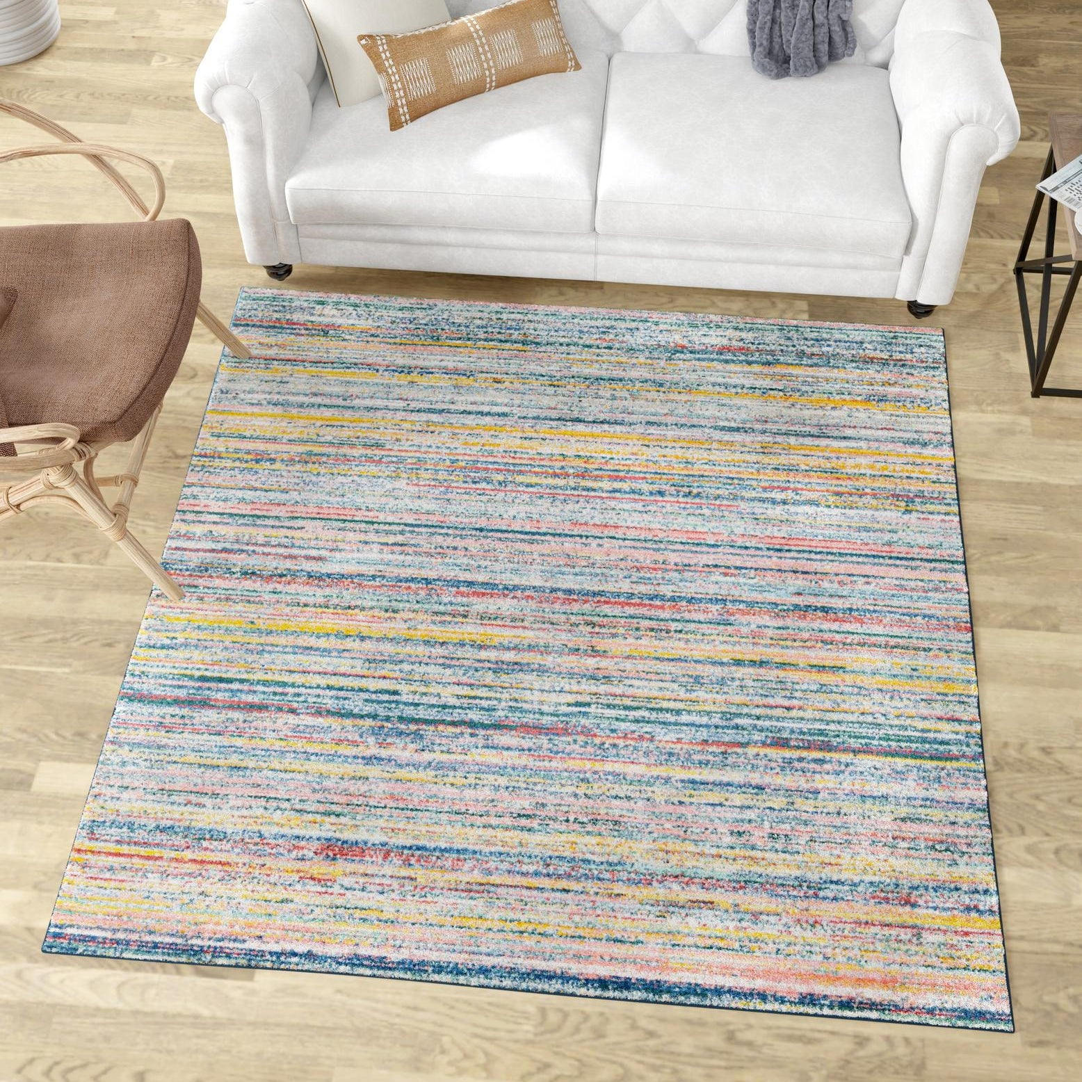 Unique Loom Gemstone Collection Area Rug - Topaz (7' 3" Square Multi/Blue) - Walmart.com